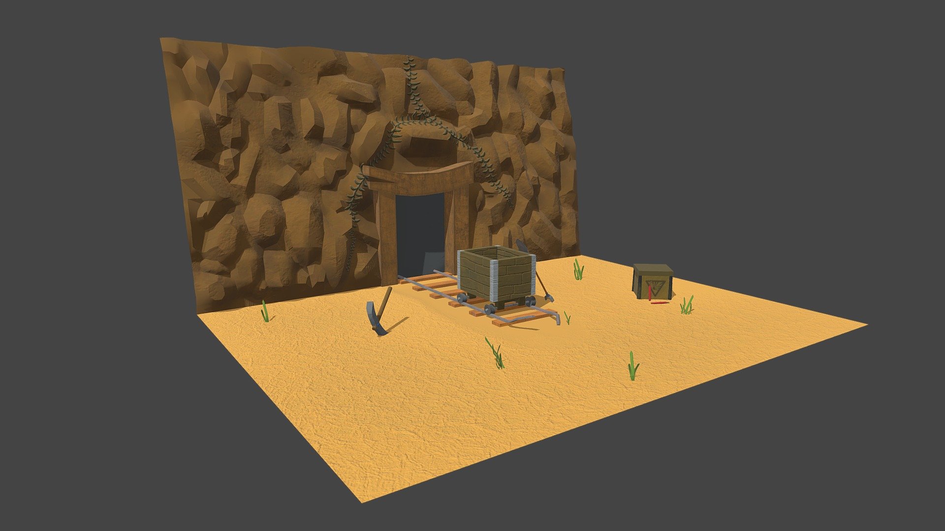 Mine Entrance - 3D model by Collin_Hart [76a03e3] - Sketchfab