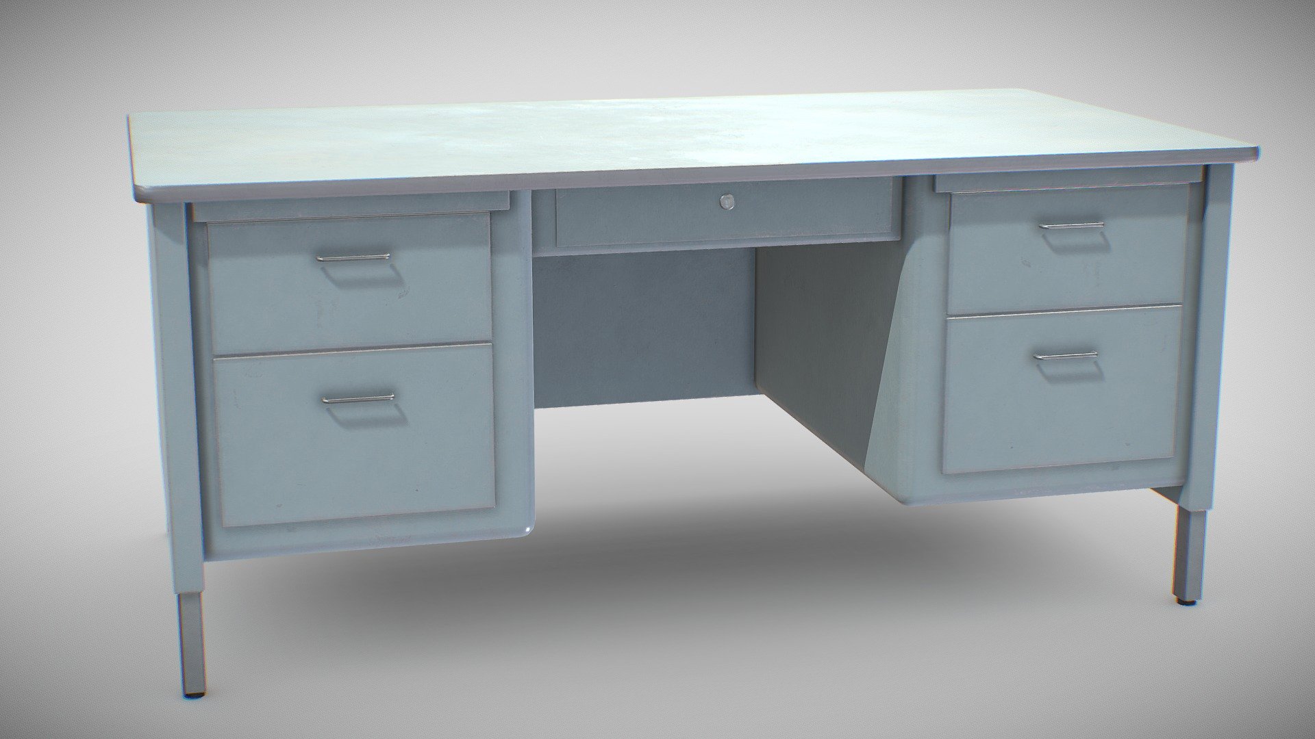 Metal Desk Table - Buy Royalty Free 3D model by FaceTheEdge [76a54e1 ...