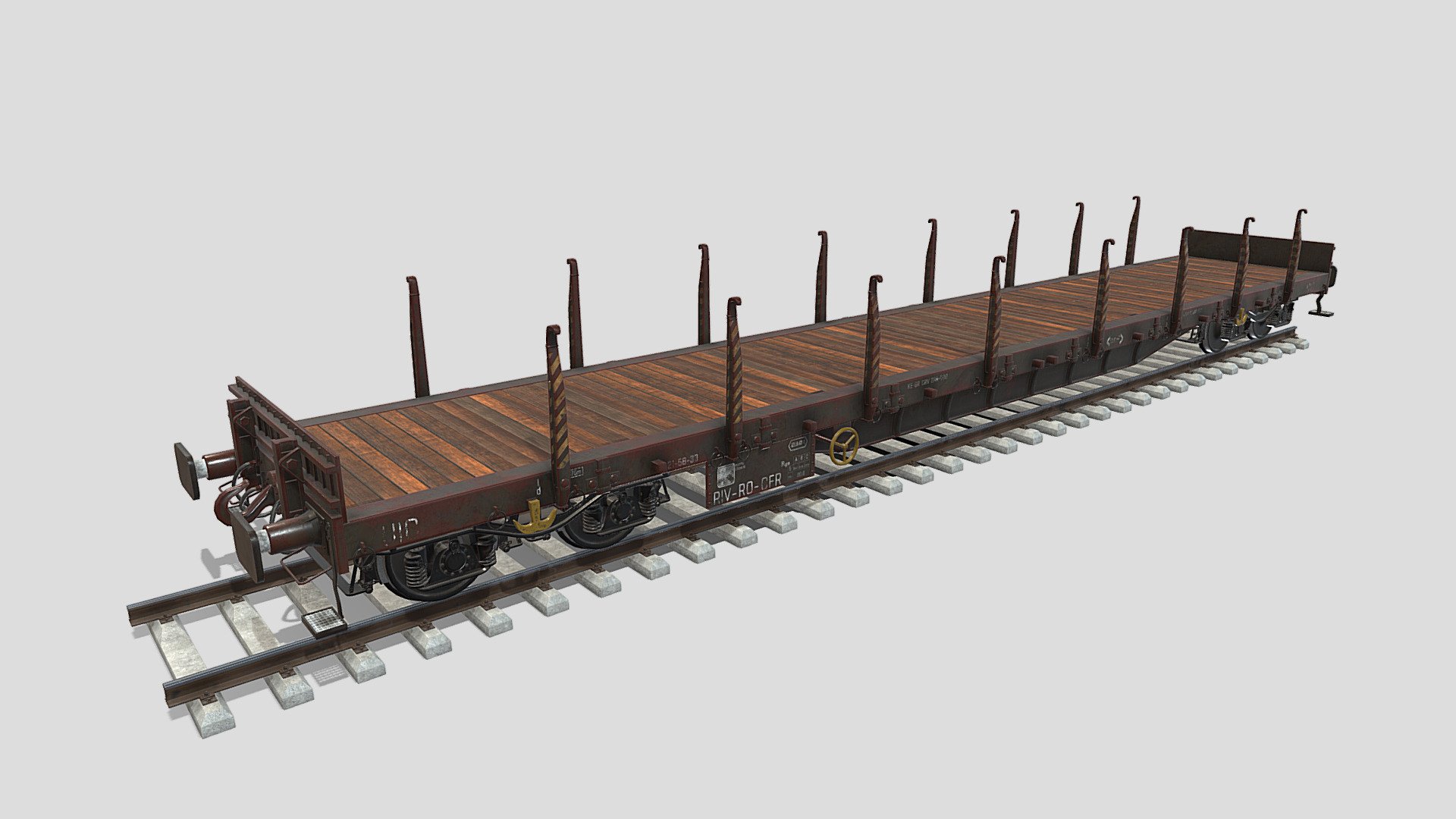 CFR Flat Rail Car v2 - Buy Royalty Free 3D model by dragosburian ...