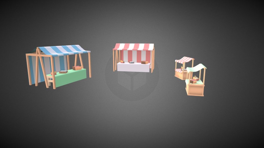 Low Poly Market Stall Scene - 3D model by Robin Gjelsvik ...