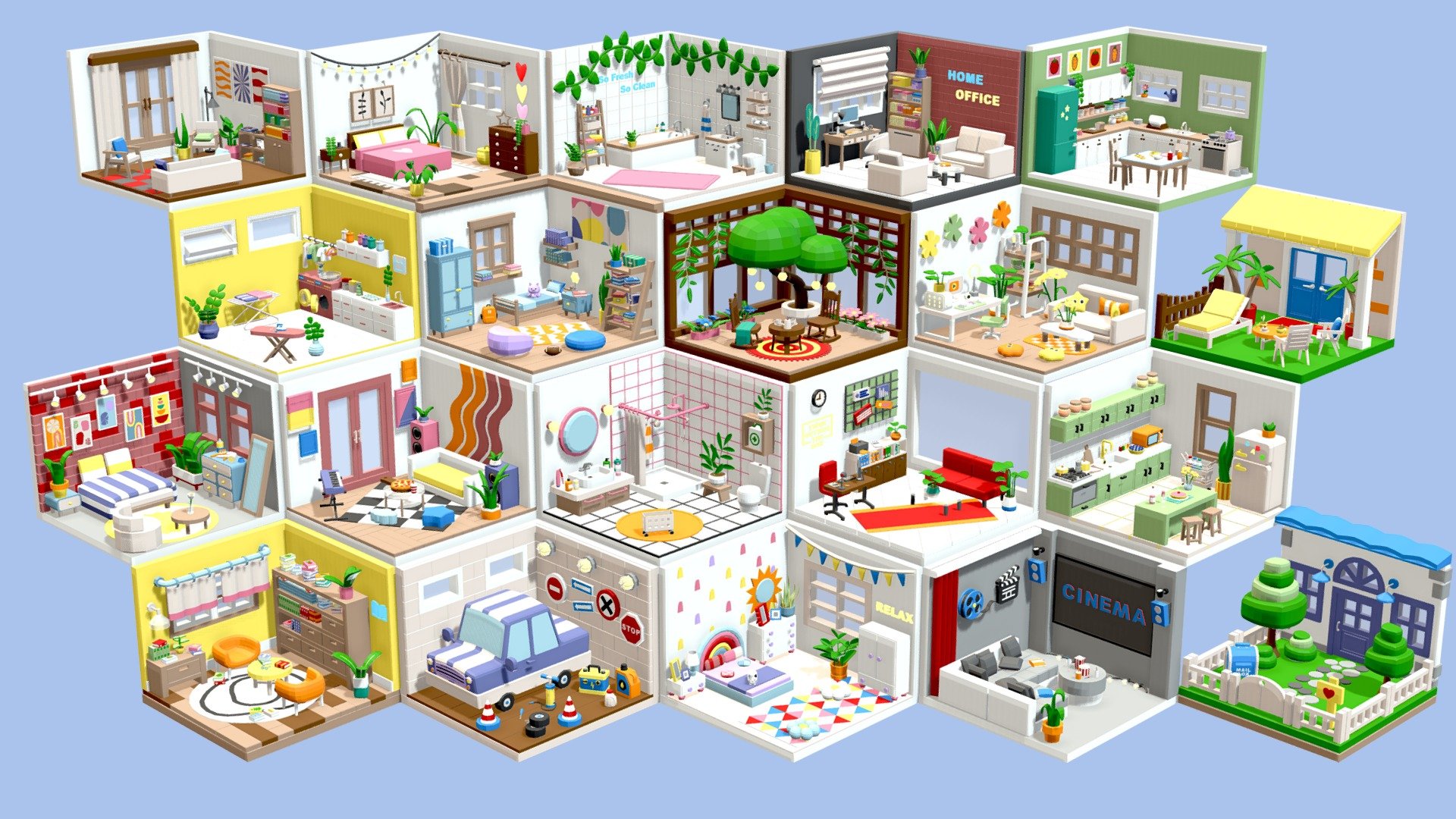 Low Poly Rooms Interiors 3 - Stylized Asset Pack - 3D model by Mnostva ...