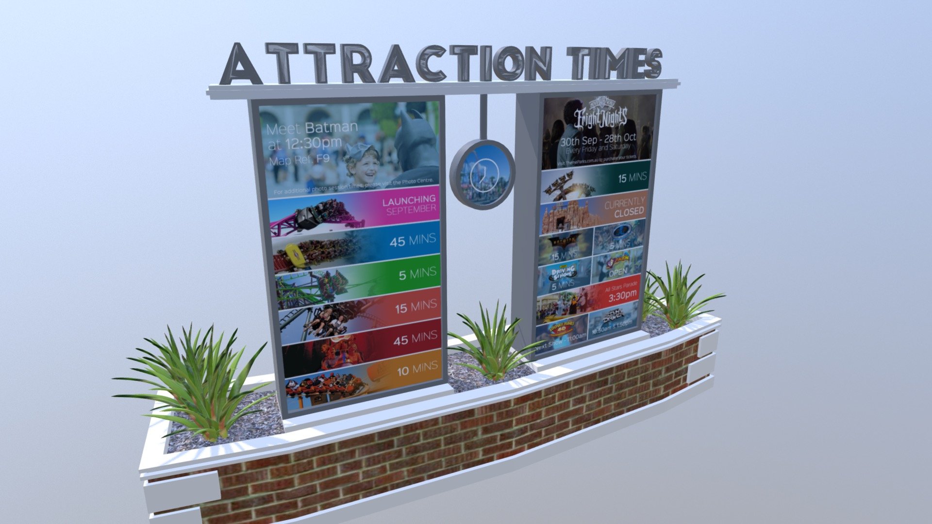WB Movie World | Hub Wait Times - 3D model by Luke Sciacchitano ...
