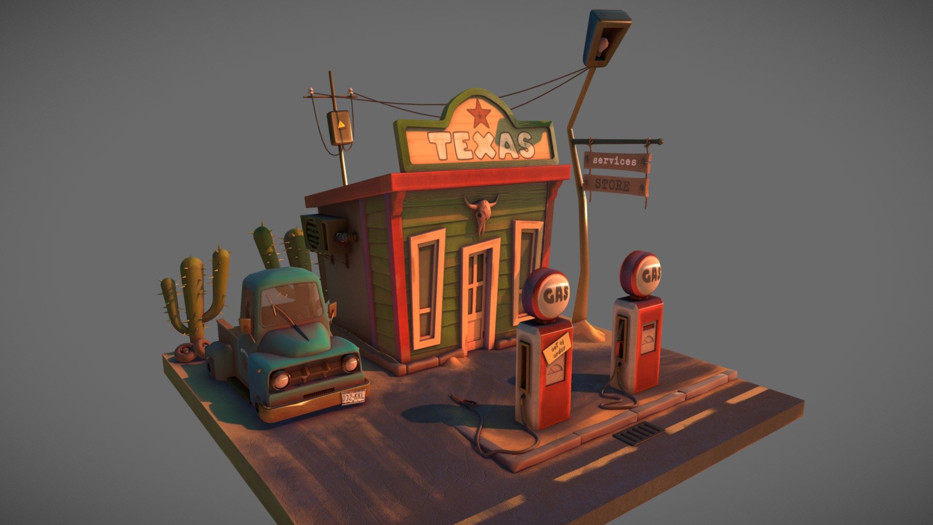 Gas Station - 3D model by Ozan ALTINKAYA (@ozanaltinkaya) [76c5e8b ...