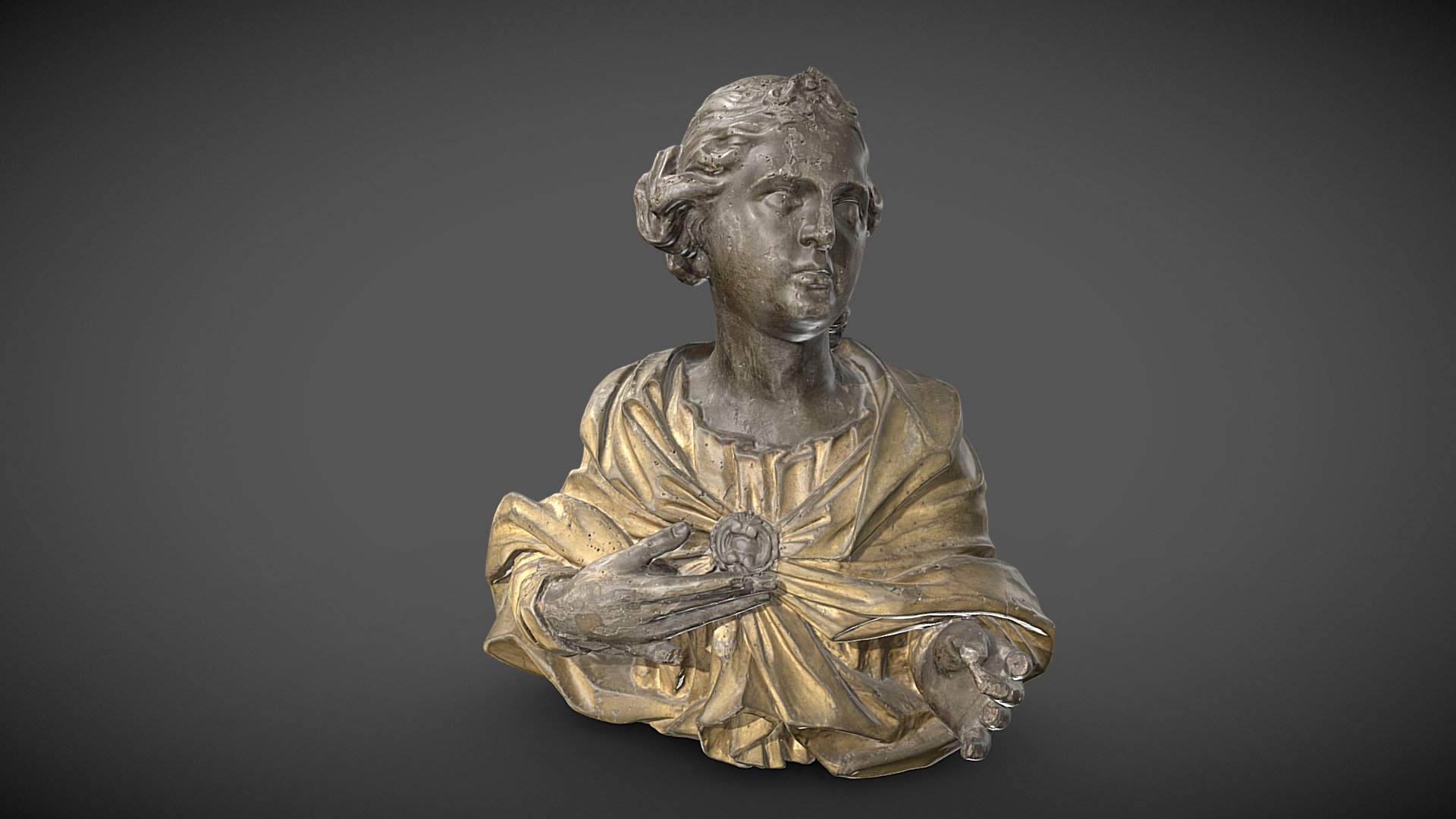 Reliquaire buste mi-corps en bois - Download Free 3D model by Alienor.org, Conseil des musées ...