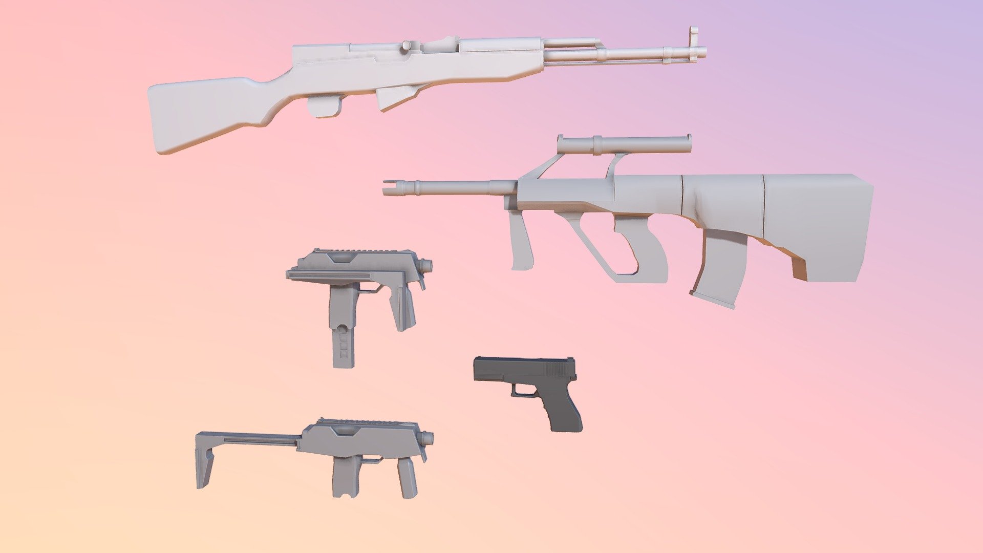Work In Progress Weapons Set 3d Model By Ditmur 76c7fb2 Sketchfab 