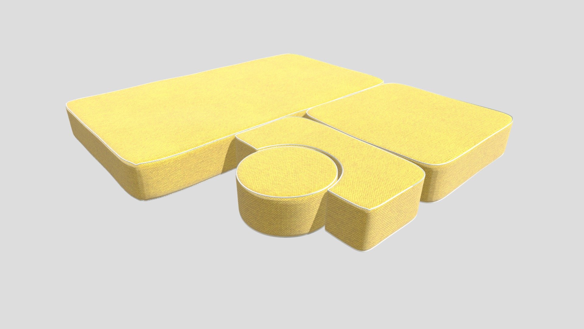 Modular Pillow Stack Sofa by Business & Pleasure - 3D model by Master 3D-PT (@3D-PT) [76c8f8d ...