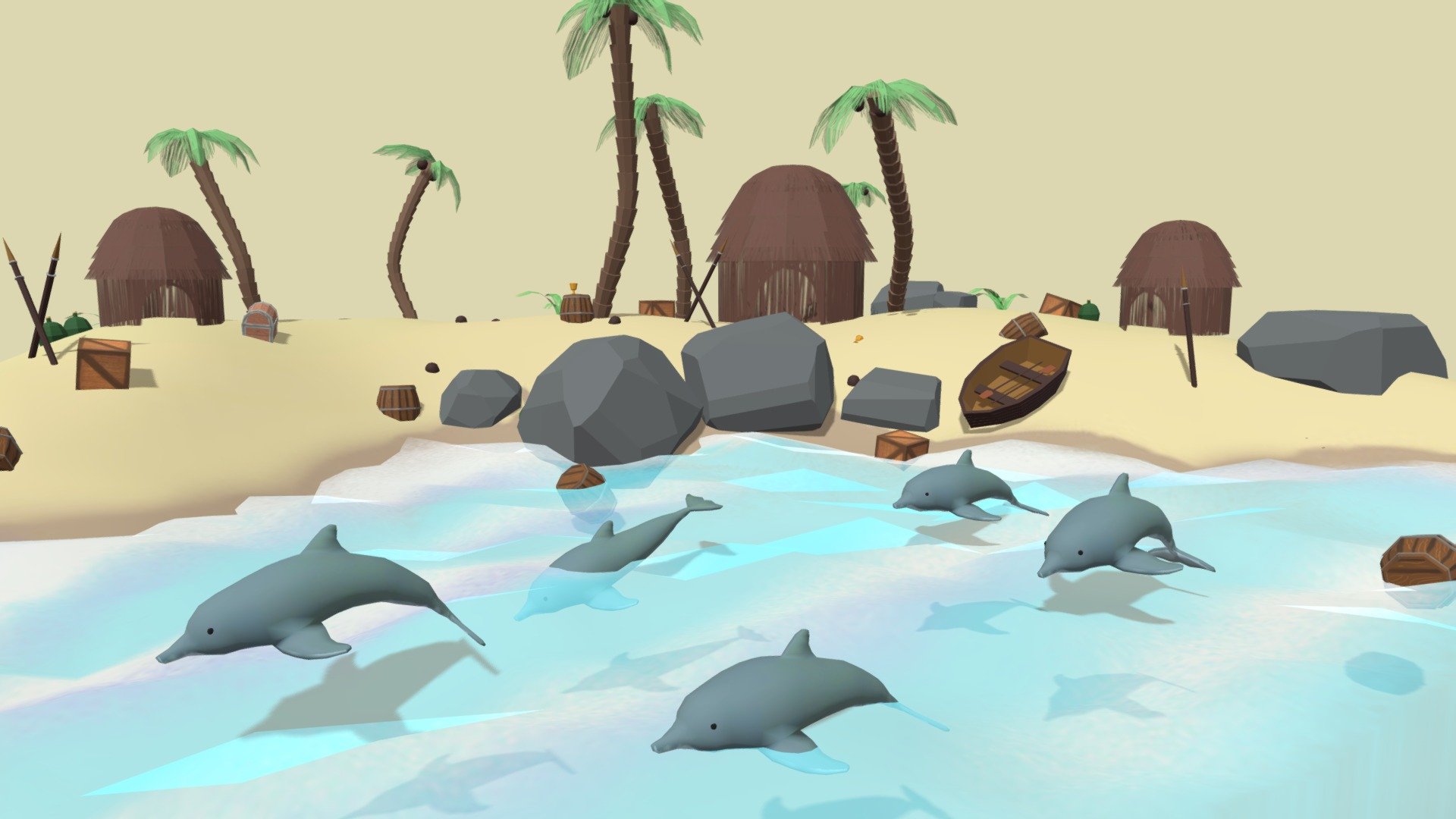 Low-poly Beach - Download Free 3D model by Invictus.Art.00 [76d2733 ...