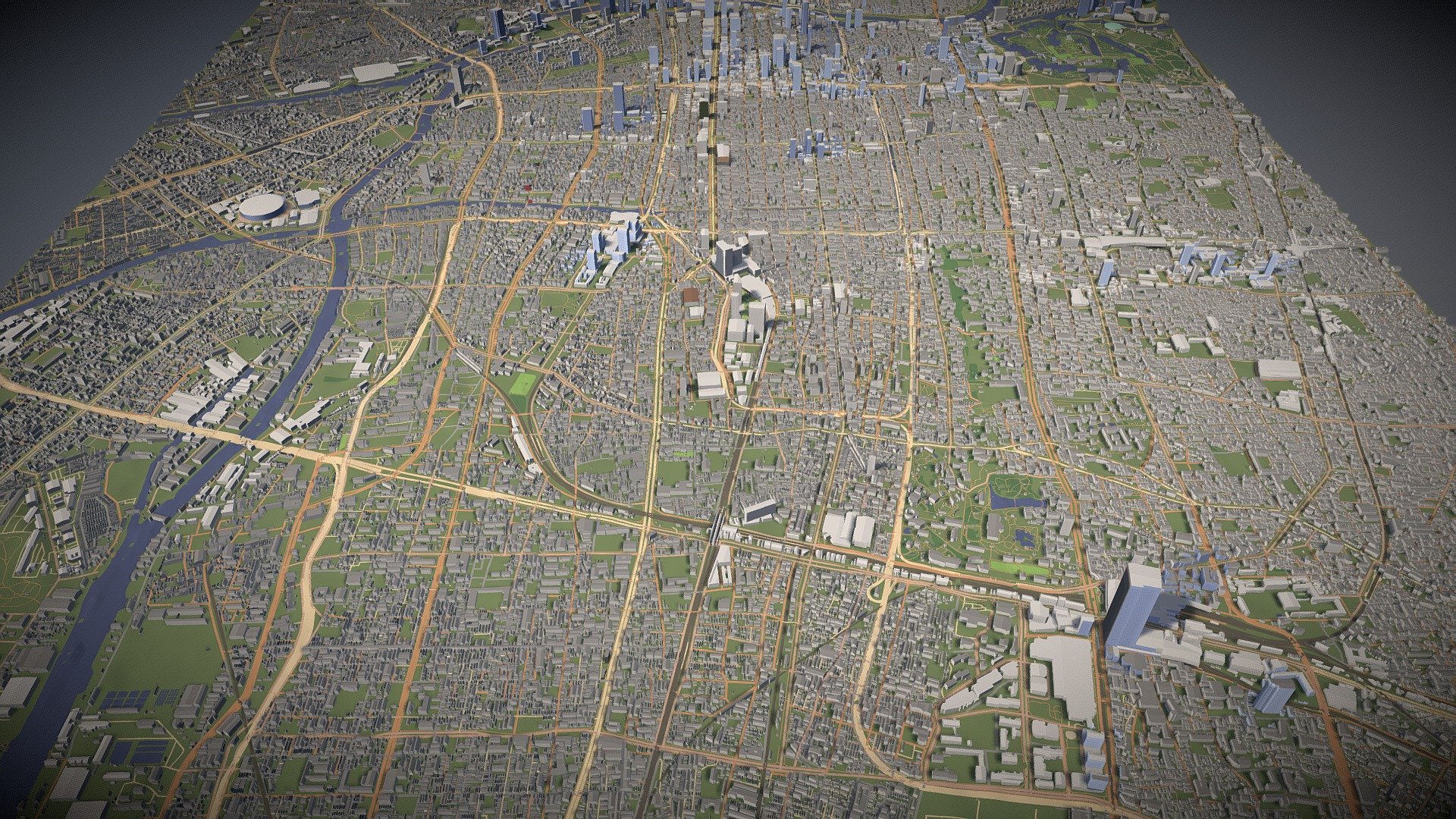 Osaka Japan - city and urban - Buy Royalty Free 3D model by Jinda ...