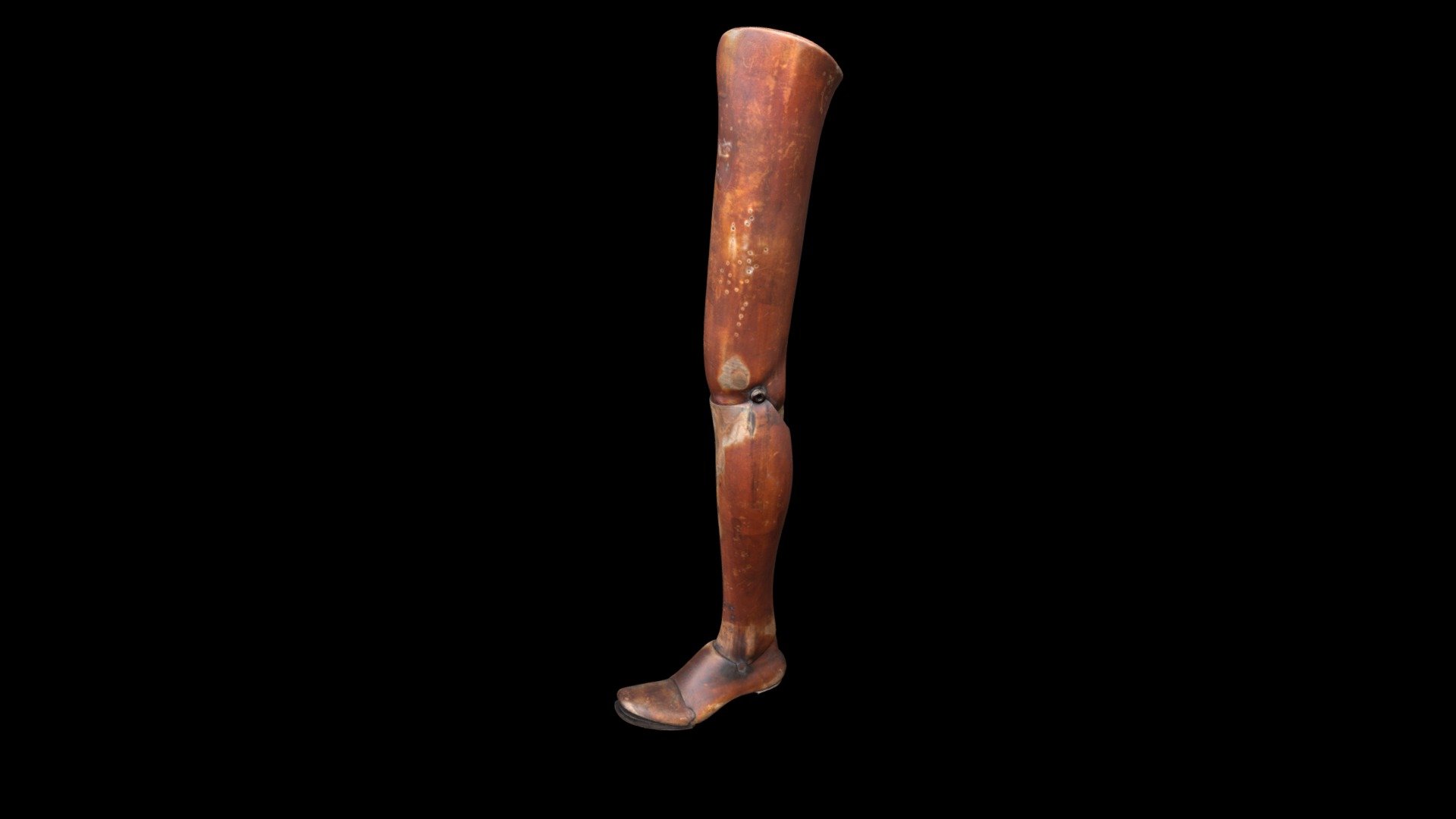 Wood and leather above-knee prosthetic leg. - 3D model by Wangensteen ...