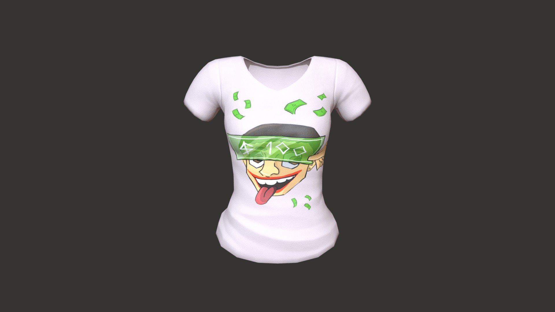 Money Face T-Shirt - 3D model by iMMERSiVELY [76e0673] - Sketchfab