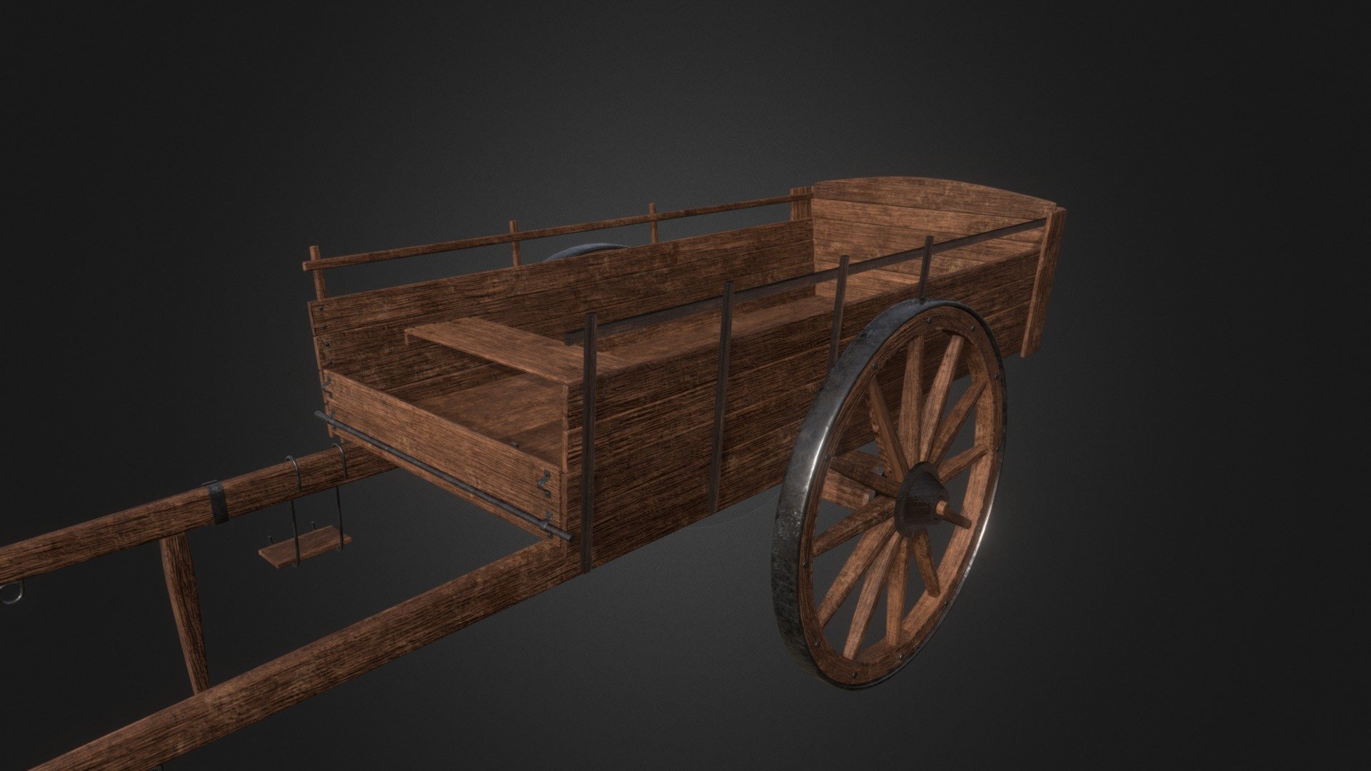 old wooden cart - 3D model by scorpion (@a7med.mido2468) [76ec27f ...