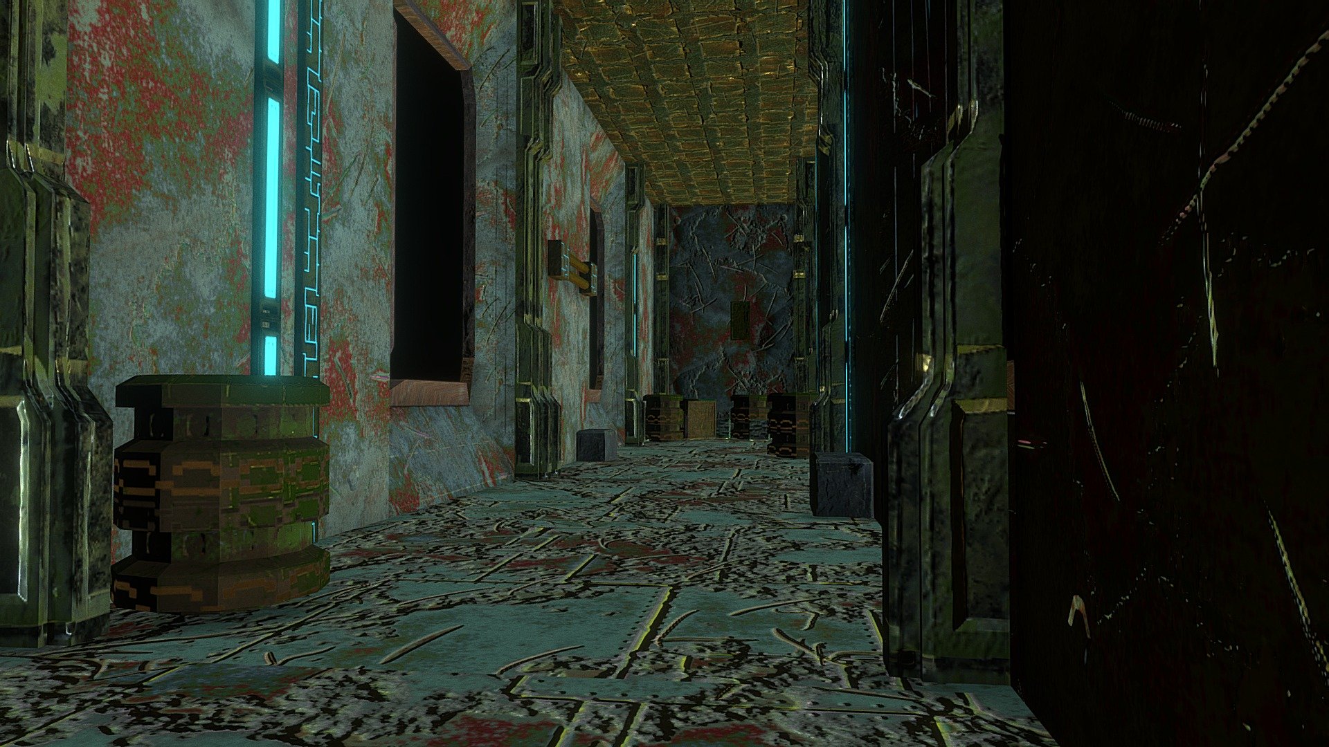 Sci-Fi Hallway - Download Free 3D model by hamraj15 [76ecf4e] - Sketchfab