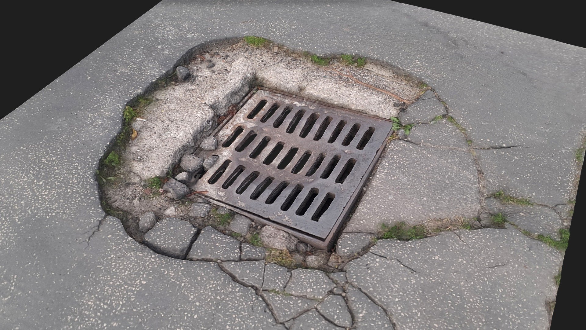 Manhole cover on broken asphalt road - Download Free 3D model by Оrрндп ...