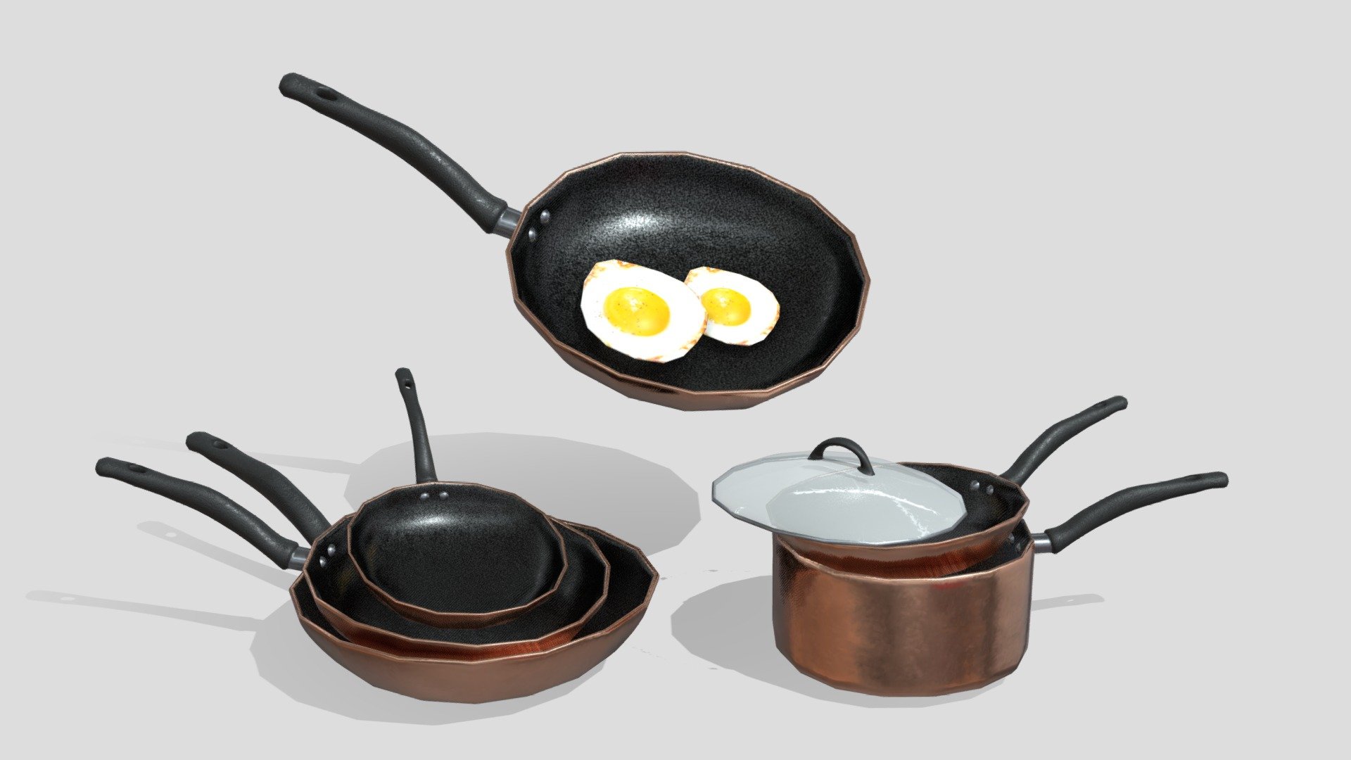 Copper Pan Kit - Download Free 3D model by LiliumLetifer [76f85b8 ...