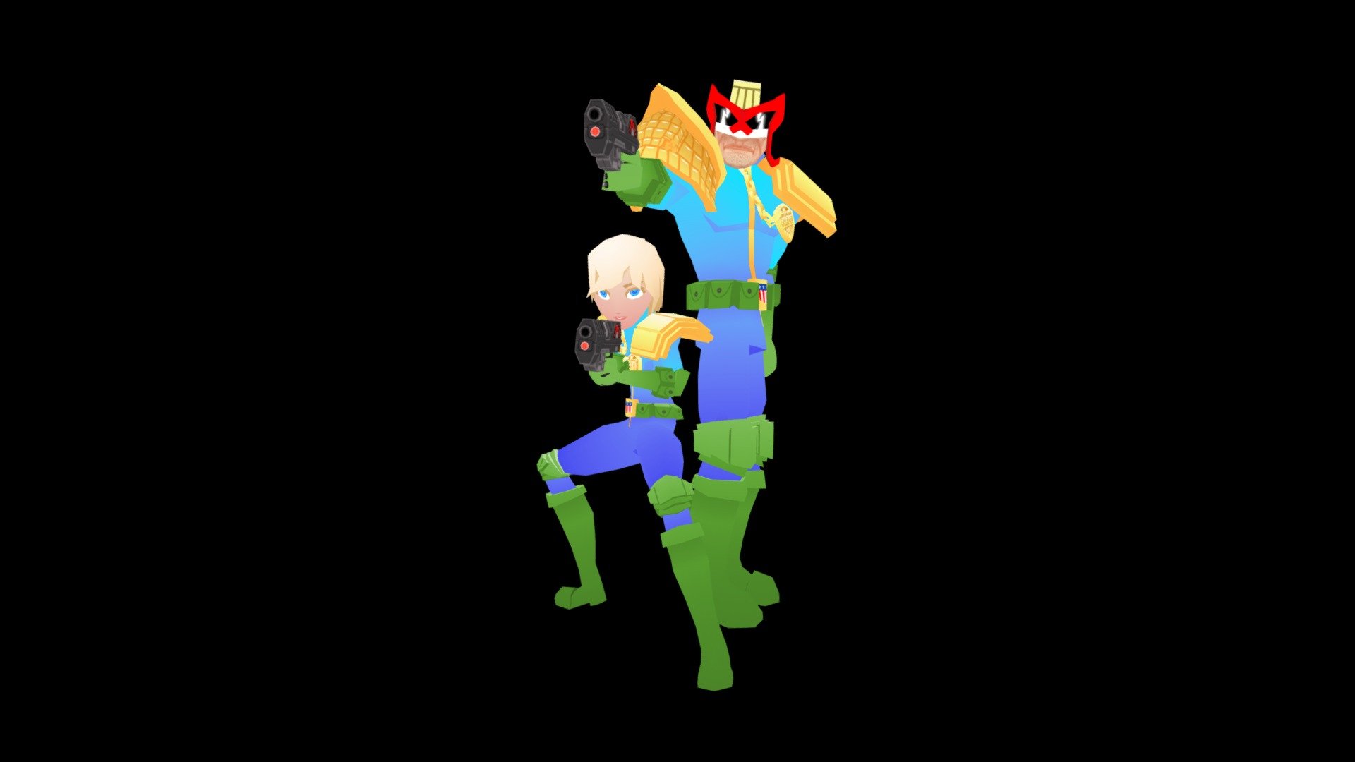 Judge Andersson and Judge Dredd shooting - 3D model by Simon Geisor ...