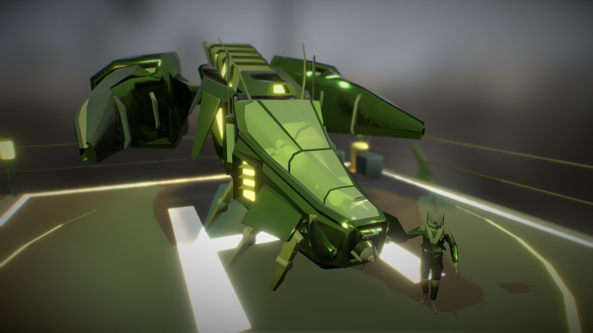 Spaceship "Bug-X" - FREE low poly model - Download Free 3D model by ...