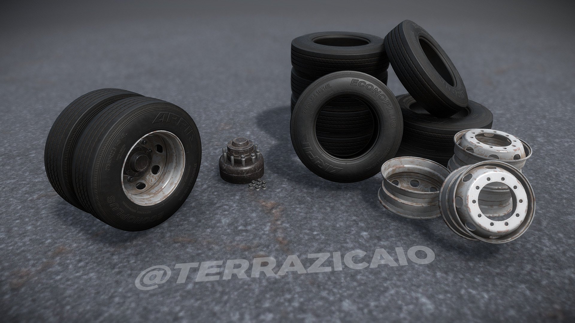Truck wheel and hub - 3D model by TerraziCaio [771014e] - Sketchfab