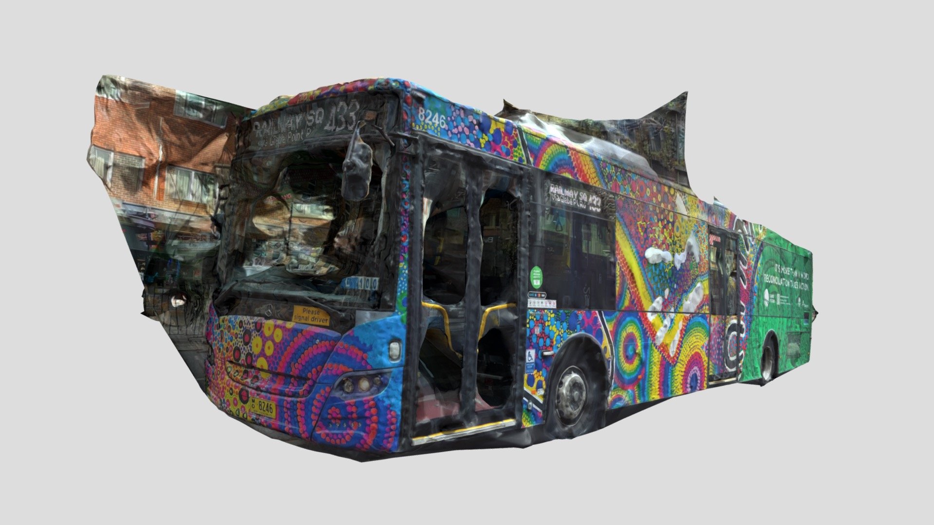 BUS 133 with Aboriginal Art Decoration - Download Free 3D model by ...