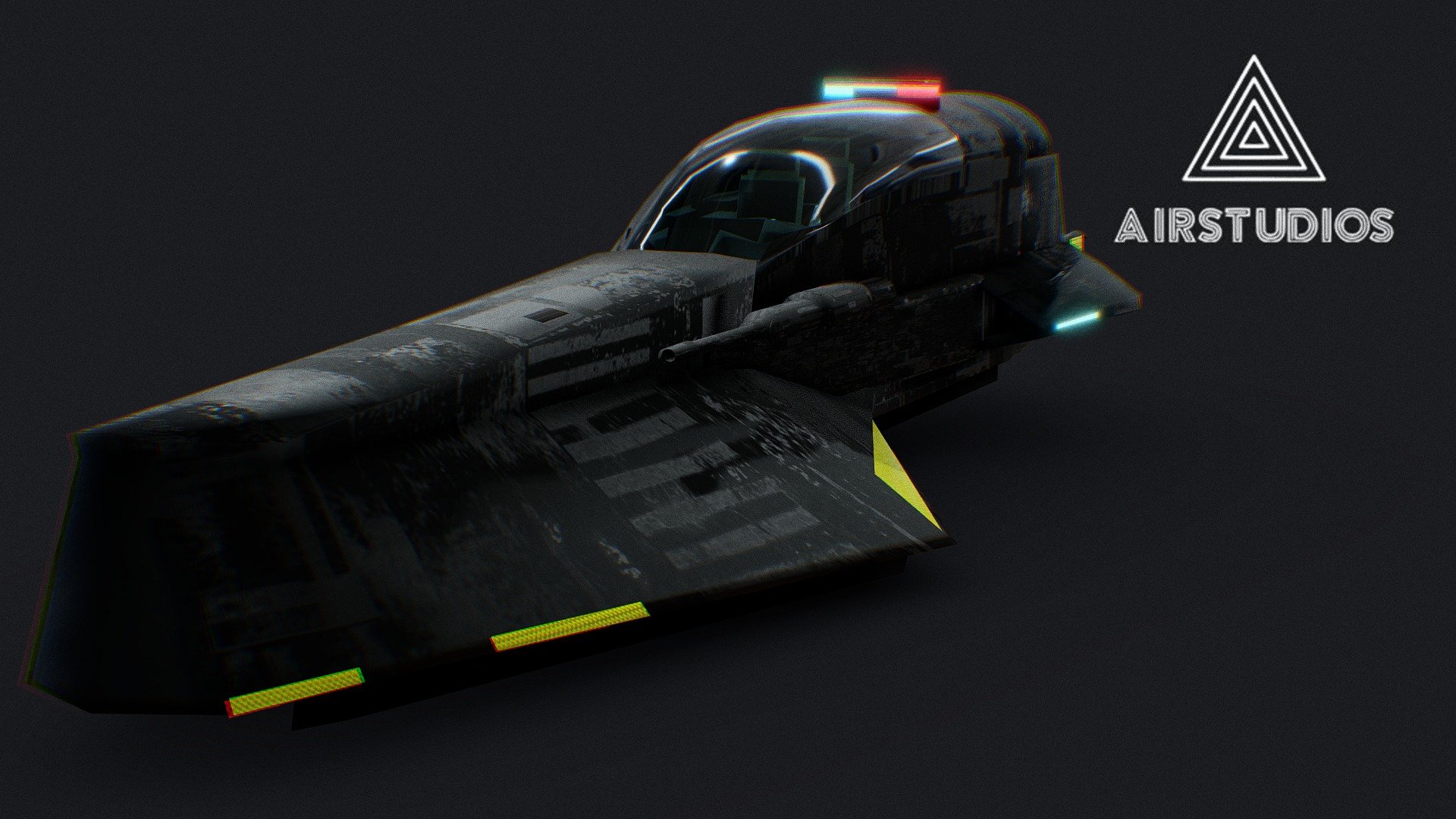 Futuristic Sci-Fi Police Airplane/Space Ship - Buy Royalty Free 3D ...