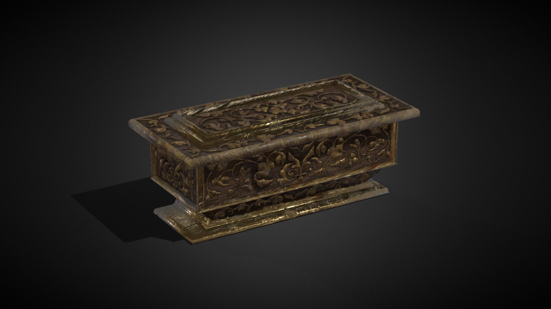 16th Century Gilded Wood Coffer - Download Free 3D model by vvitch ...