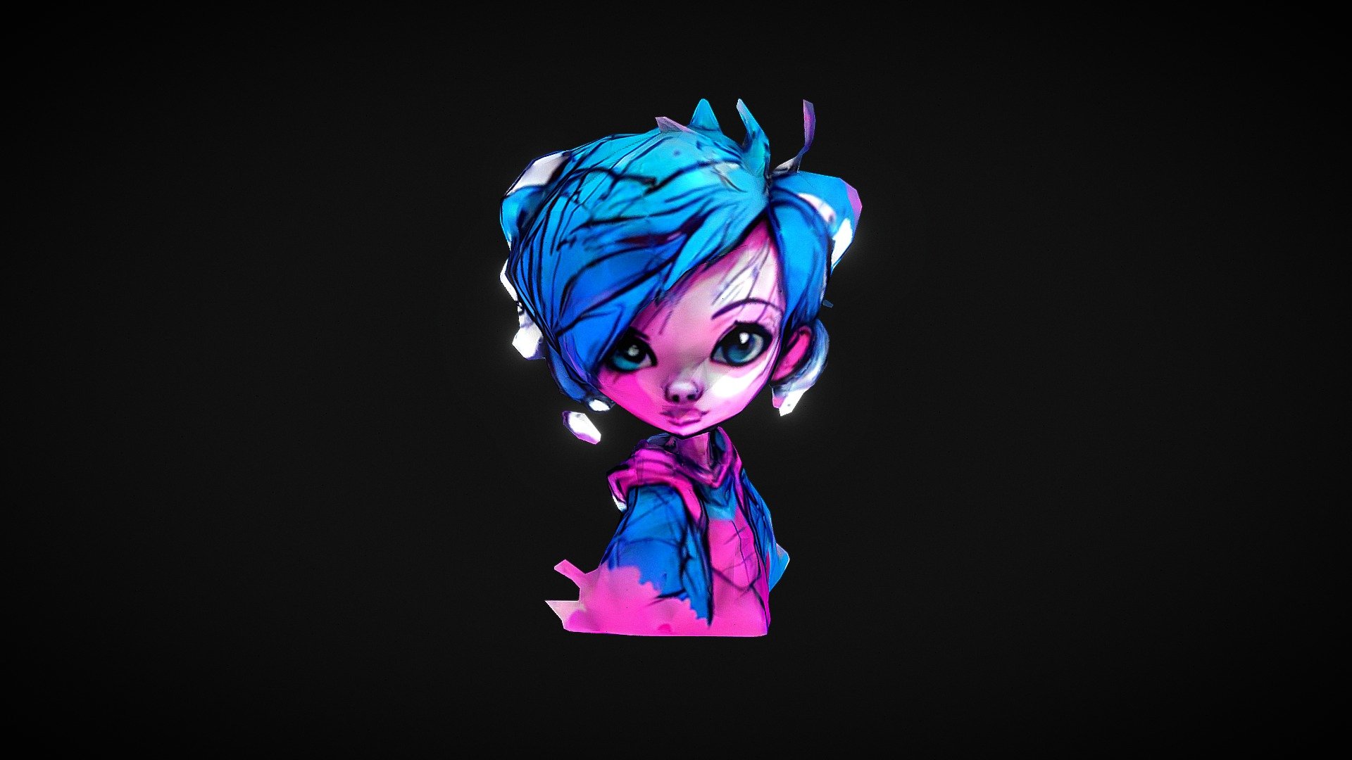 "Eyes on Art: Cartoon Iris in Pink" Hairstyle Ey - Download Free 3D ...