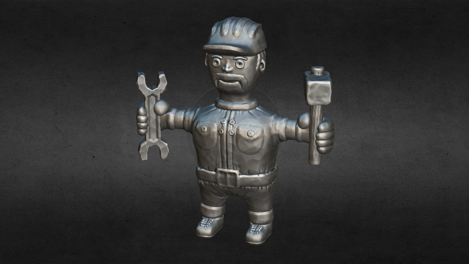Worker guy cartoon figure (hi-poly, printable) - Buy Royalty Free 3D ...