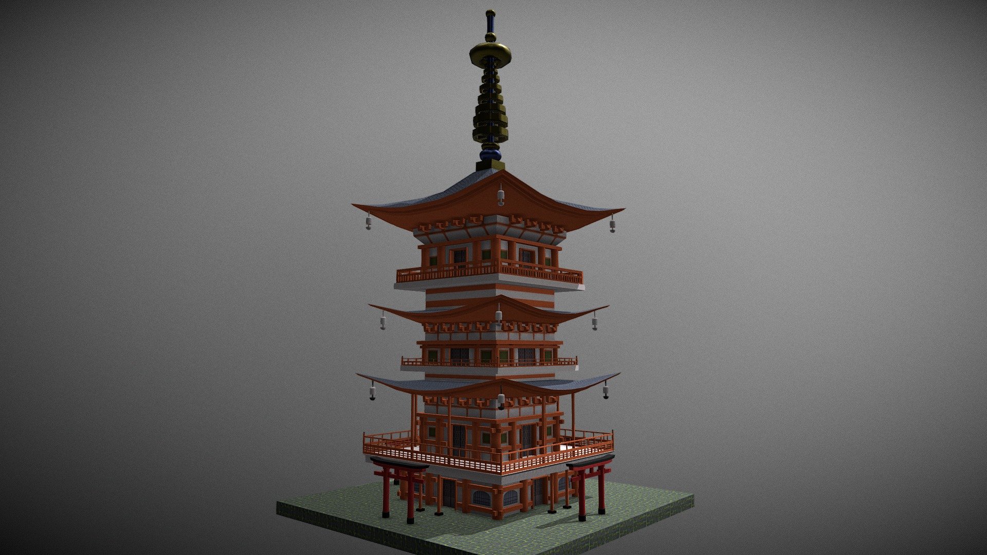 Japanese temple - 3D model by Giacomo.Passarello [77306ad] - Sketchfab