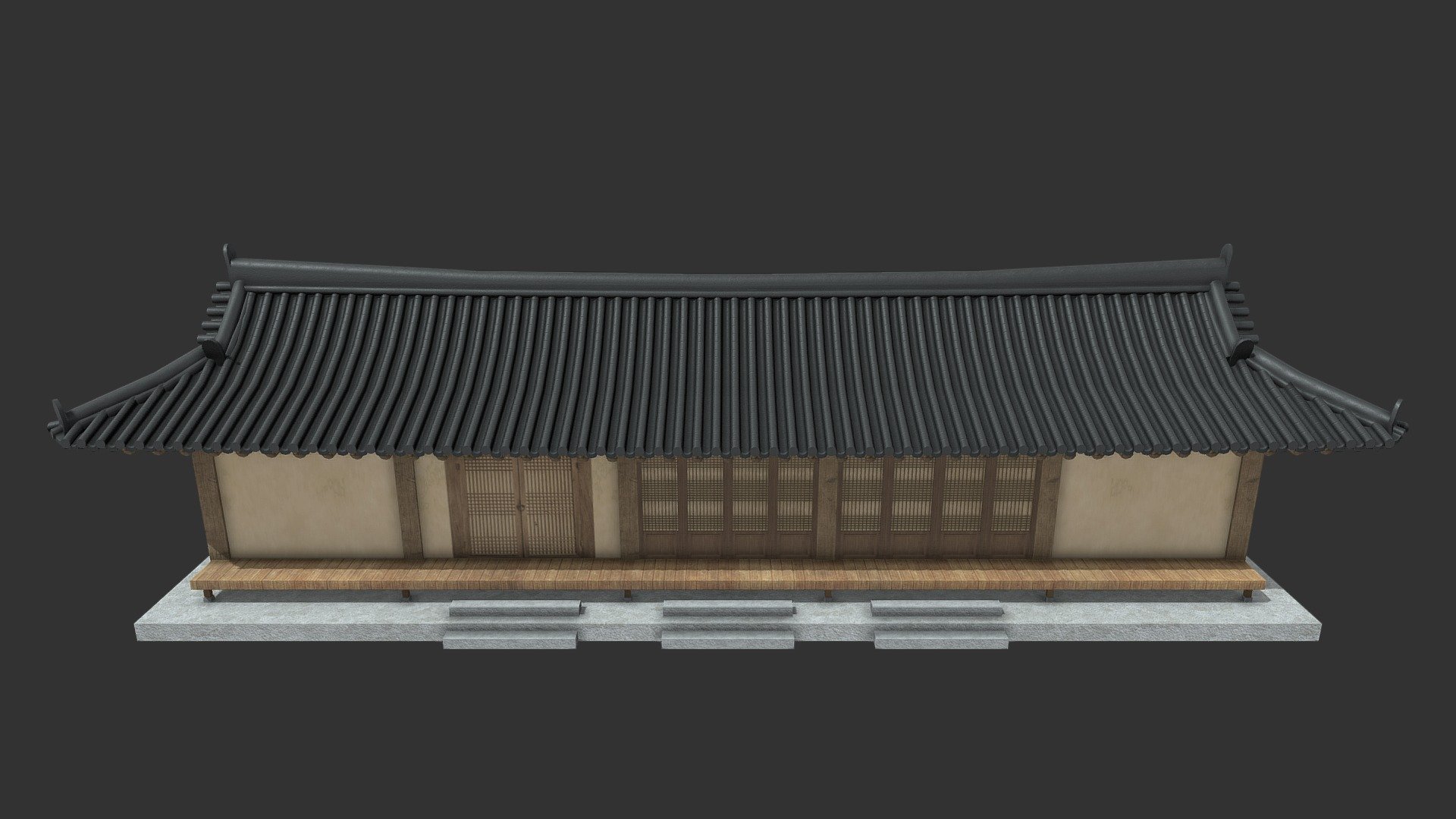 Korean Traditional House : Hanok - Buy Royalty Free 3D model by ...