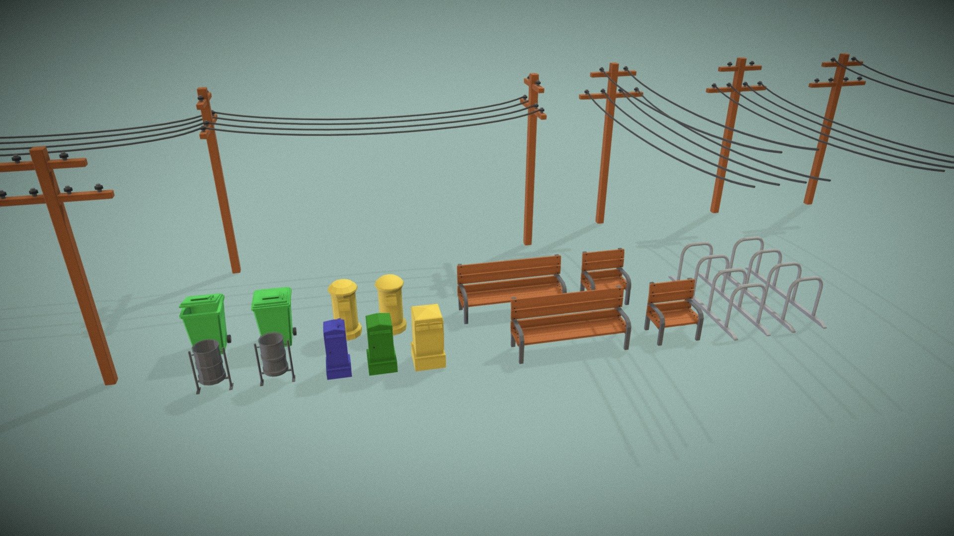 simple low poly street props v2 - Download Free 3D model by lupas ...