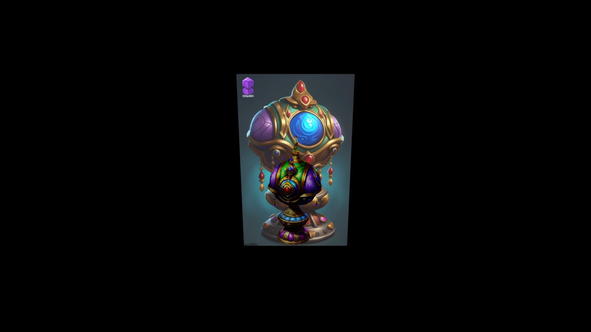 "Gem-Encrusted Orb on a Pedestal" A large, or - Download Free 3D model ...