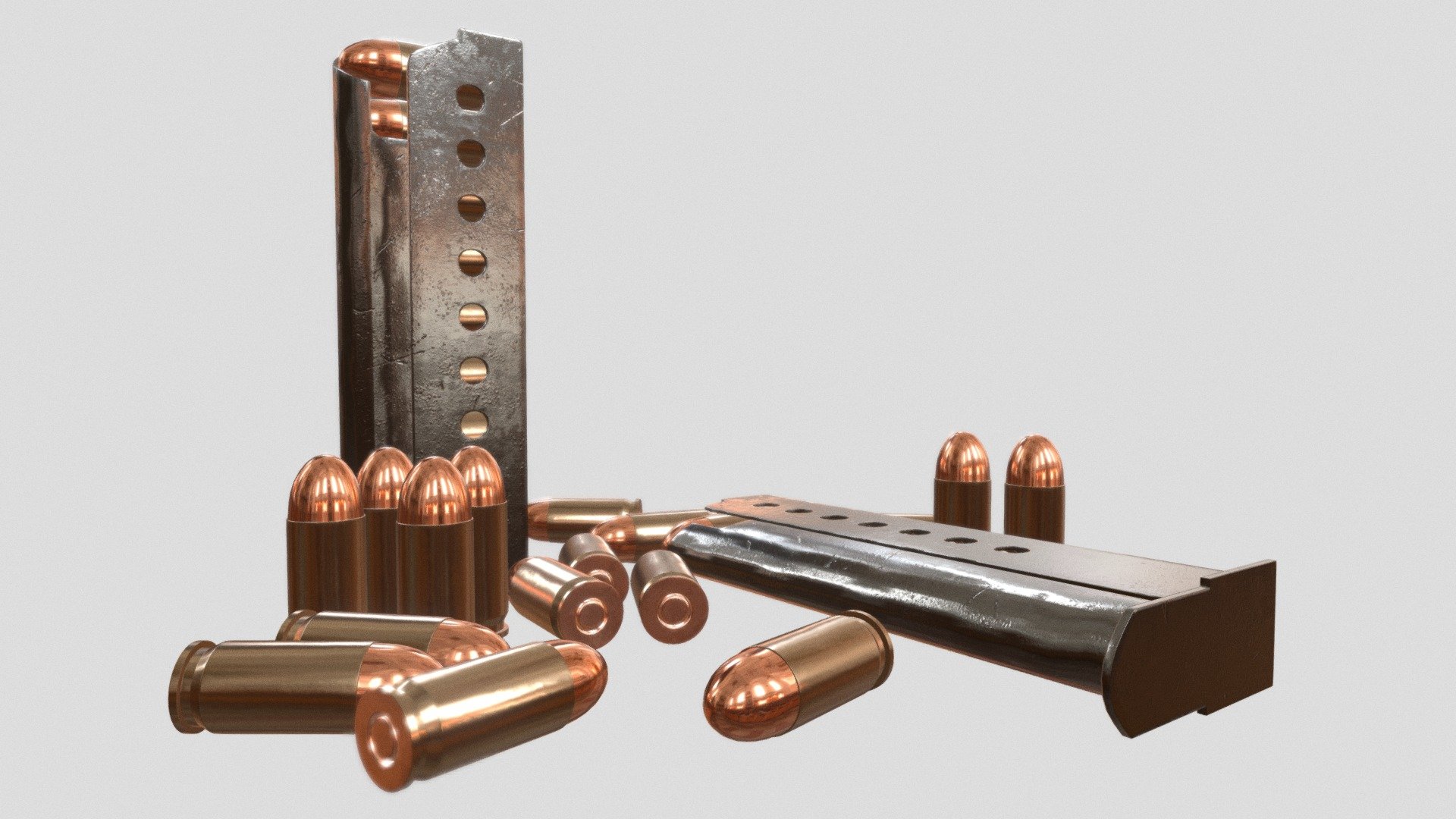 Magazines and Bullets - Quad Topology - Buy Royalty Free 3D model by ...