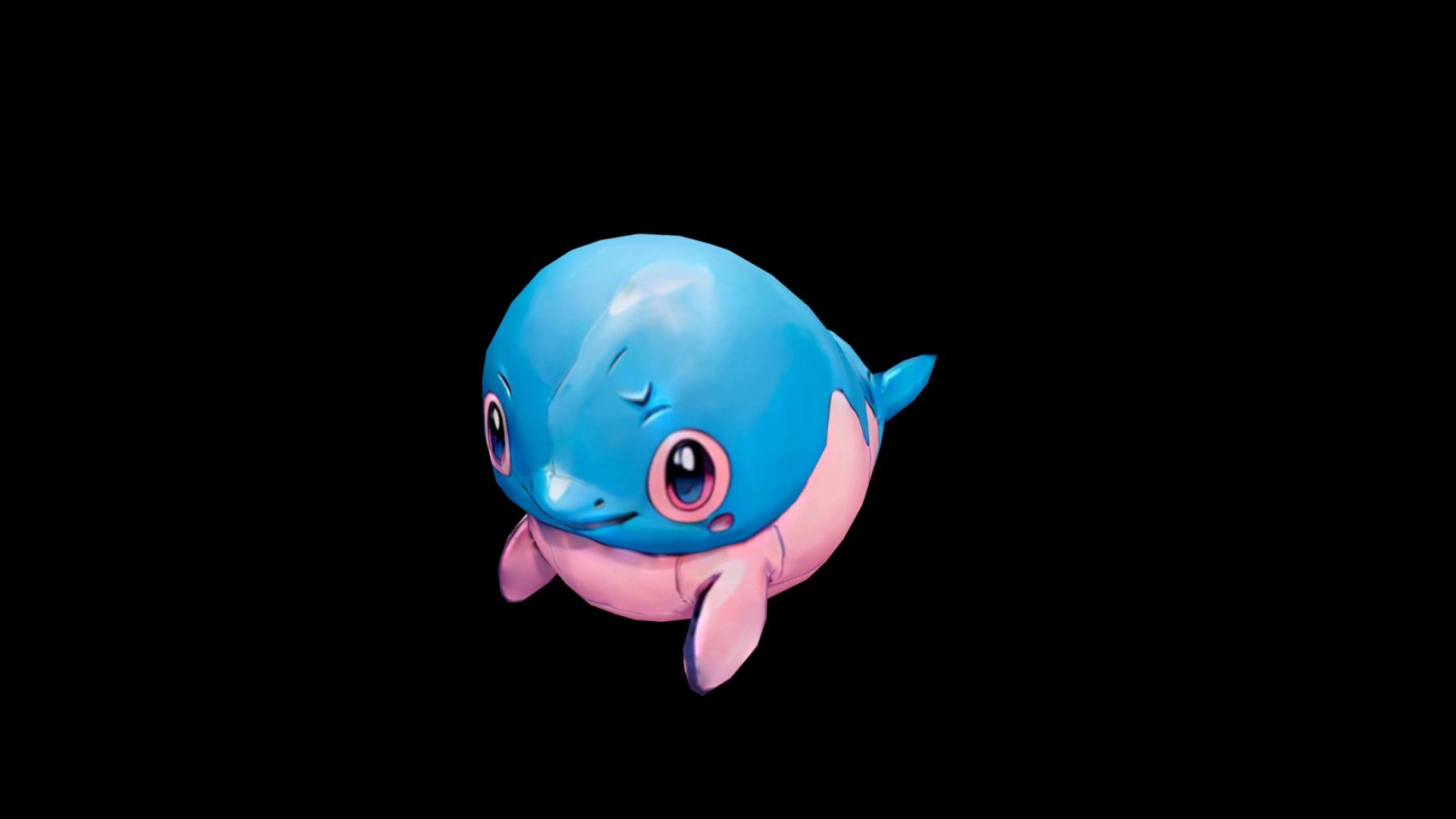 A charming blue and pink sea creature drawing in - Download Free 3D ...