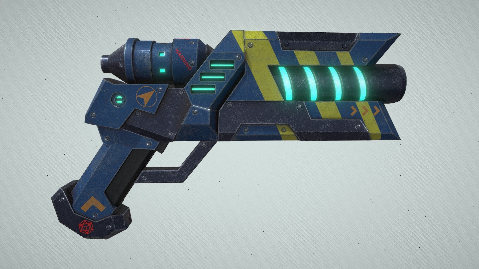 Futuristic gun Low poly game-ready model - Download Free 3D model by ...
