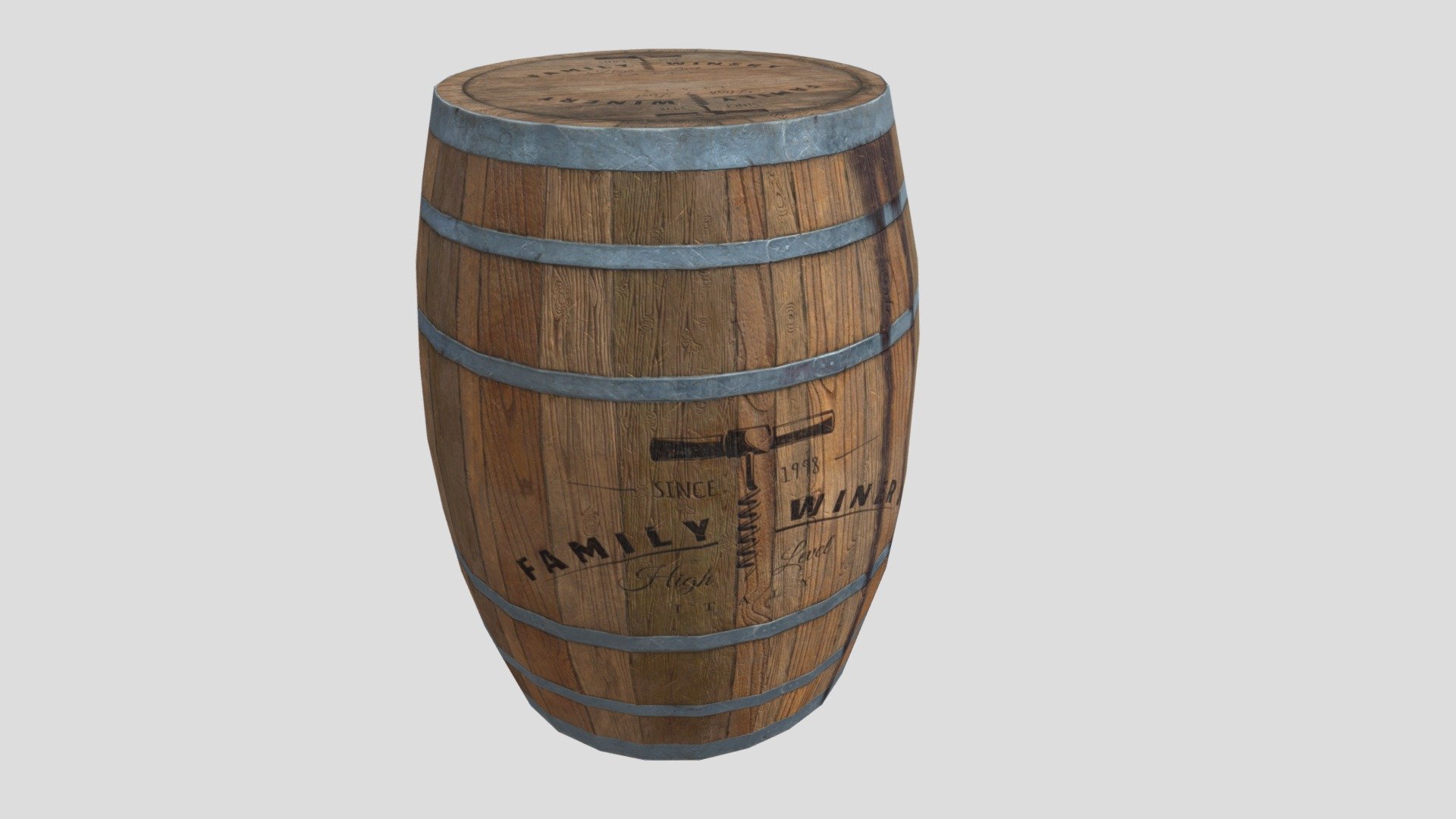 Wodden Wine Barrel gameready GameDev Legend - Download Free 3D model by ...