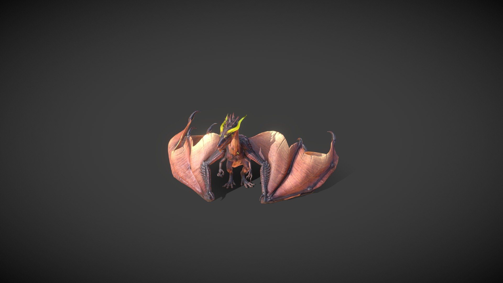 Red, Crystal-Horned Dragon - 3D model by khodra [774dee6] - Sketchfab