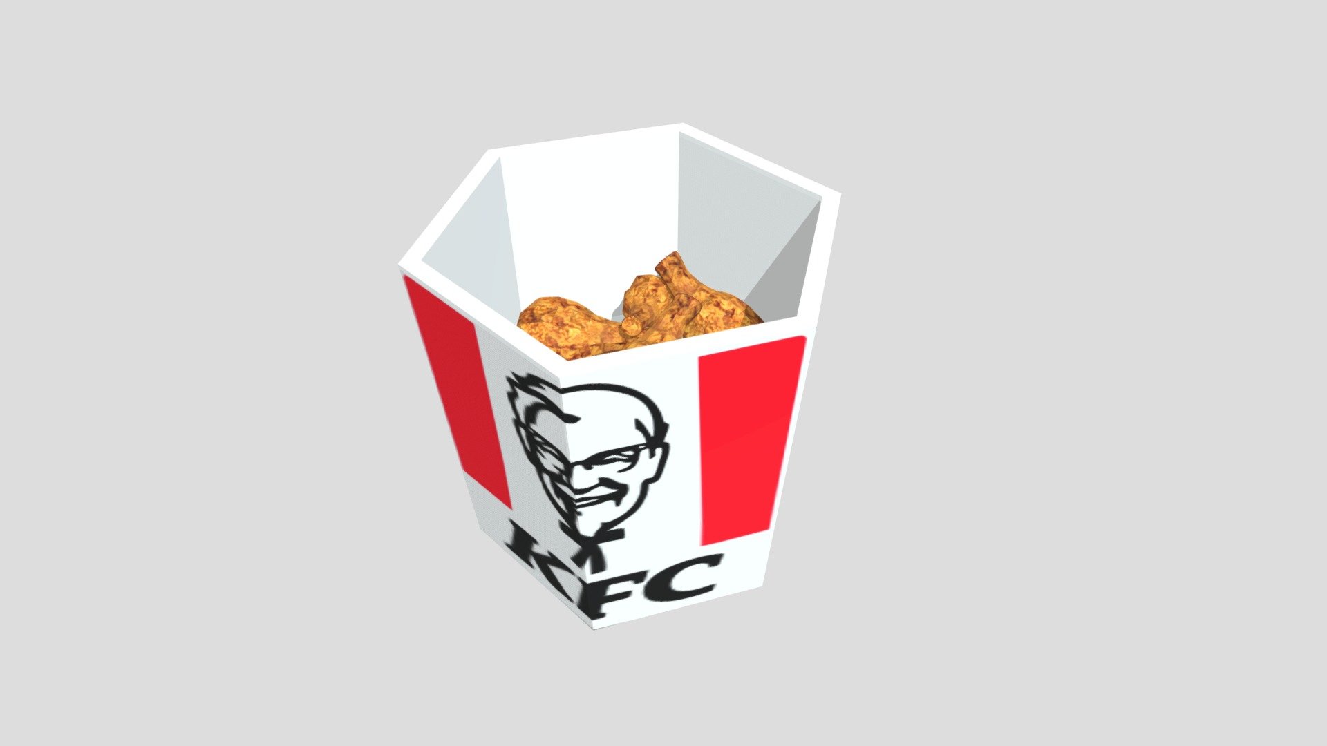 Low Poly Bucket of Fried Chicken PSX N64 style - Download Free 3D model ...