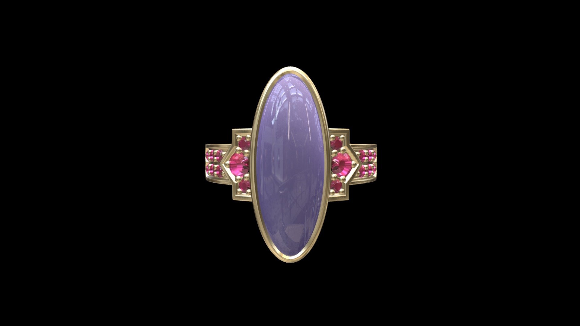 Chalcedony and Ruby Geometric Ring, Jewelry - 3D model by mcjewelrydesign [775f31e] - Sketchfab