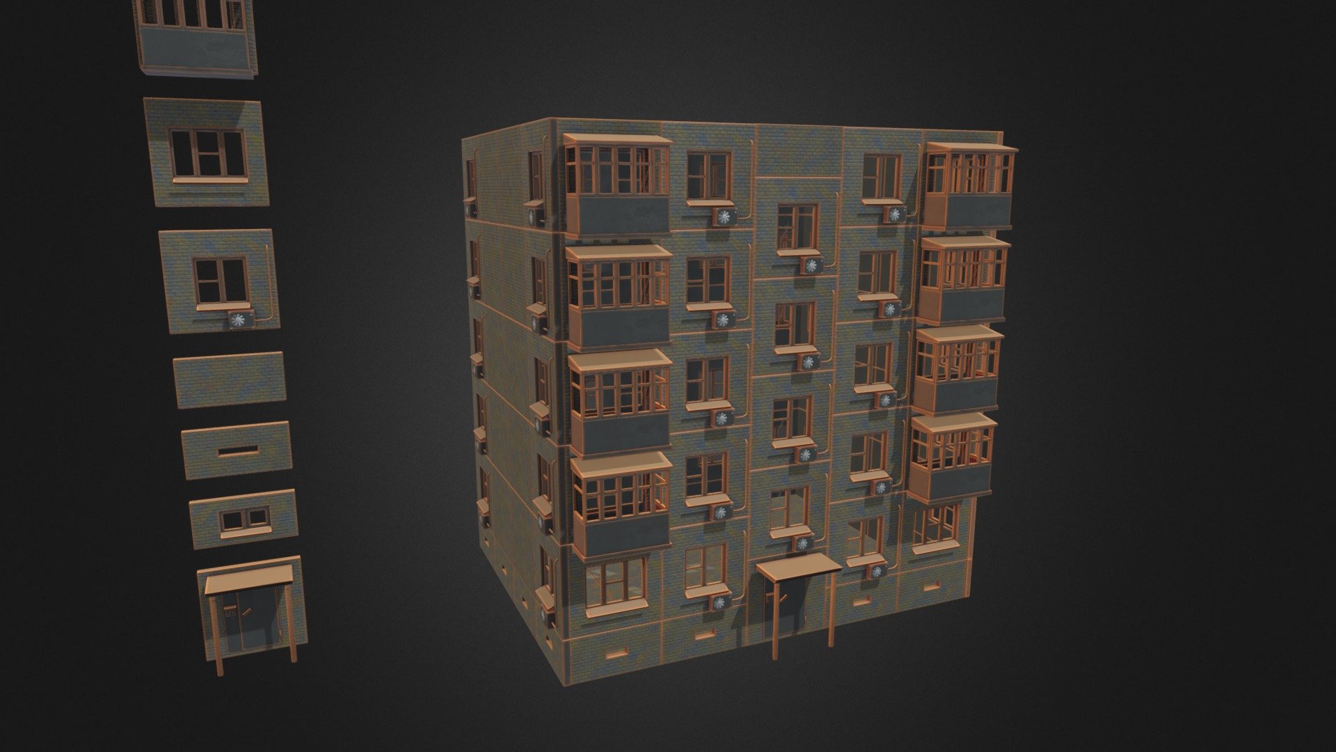 Modular Russian Building - 3D model by Snowy0Panther [776068c] - Sketchfab