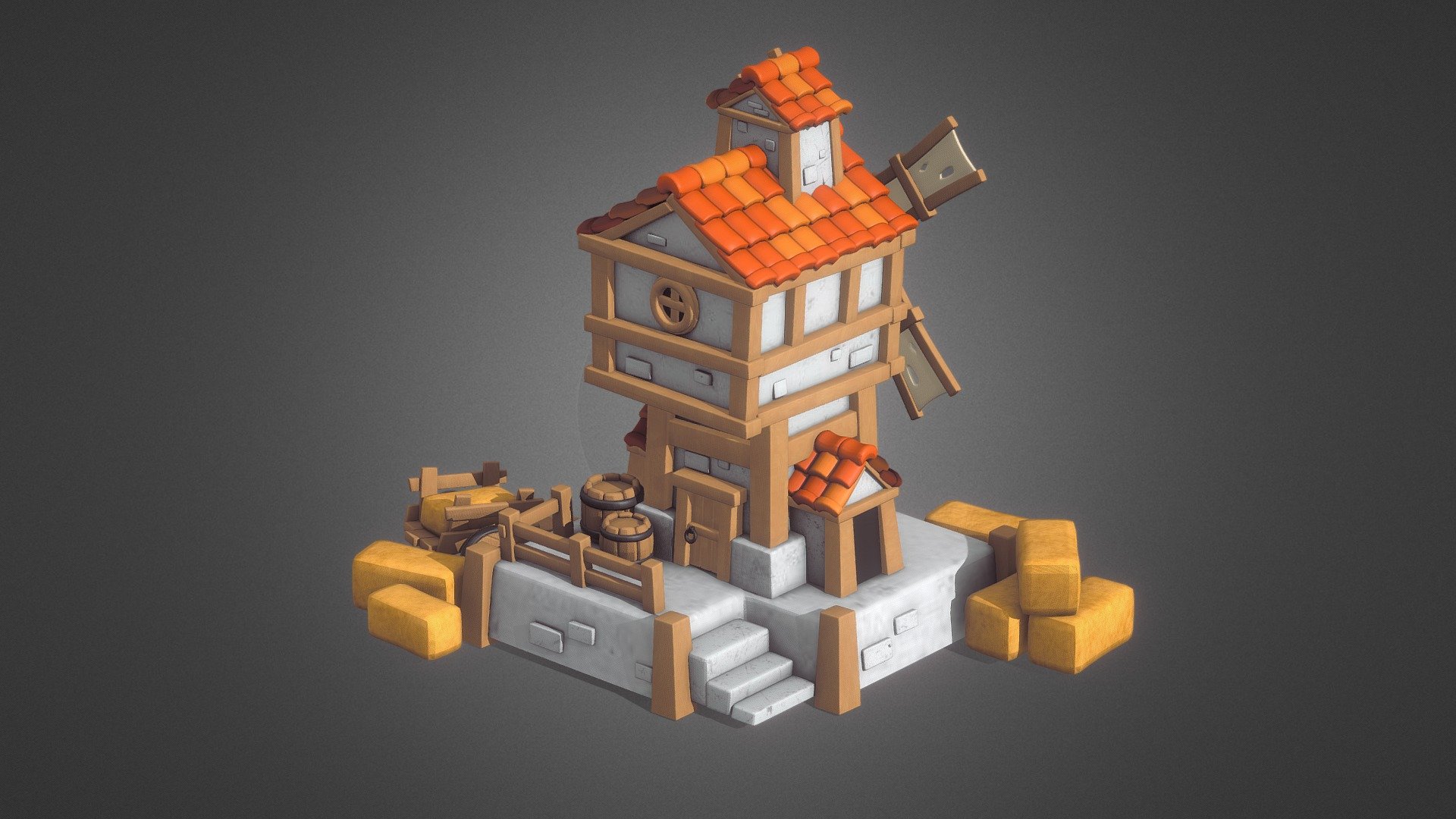 Mill House 3D - 3D model by Evgeniy Valevach (@valev96ach) [7762a3b ...