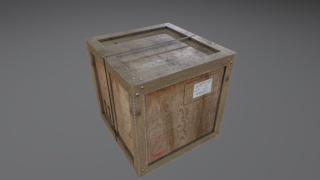 Old wooden cargo crate 12 - 3D model by 32cm [7765473] - Sketchfab