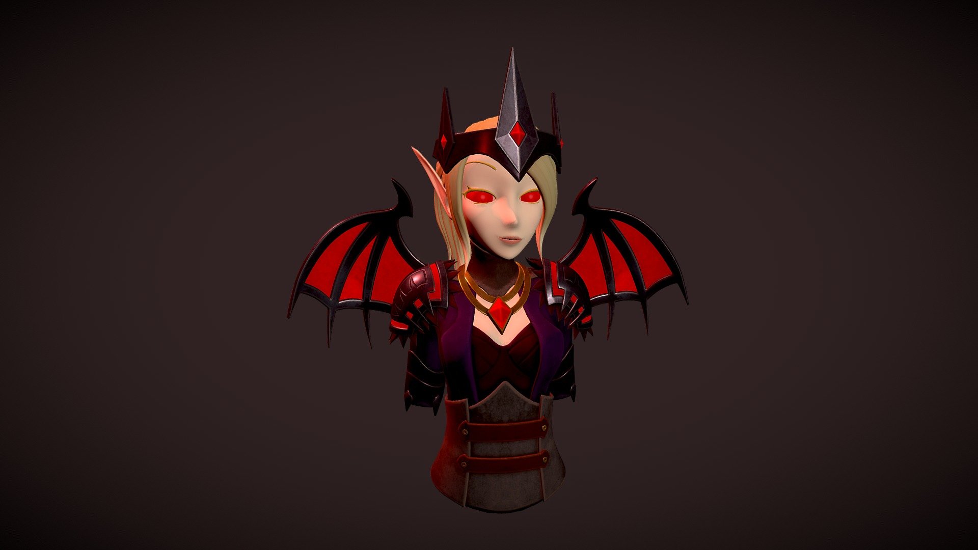Venthyr Elf - World of Warcraft Fanart - 3D model by Arien Fay ...