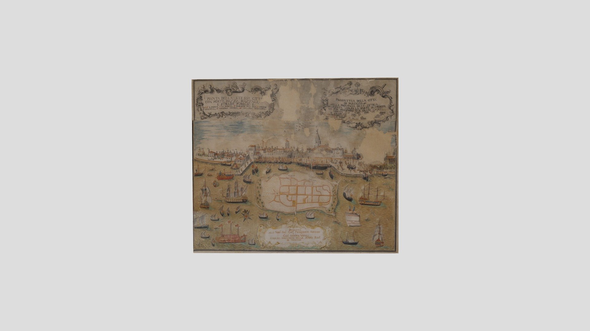 Old map of the town of Poreč in Croatia - 3D model by Renderscan ...