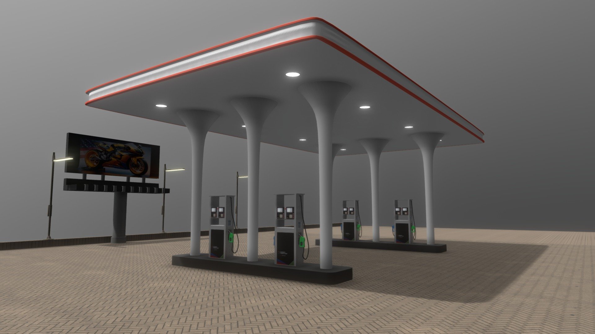 Gas Station - 3D model by NEYCER [777b6f5] - Sketchfab