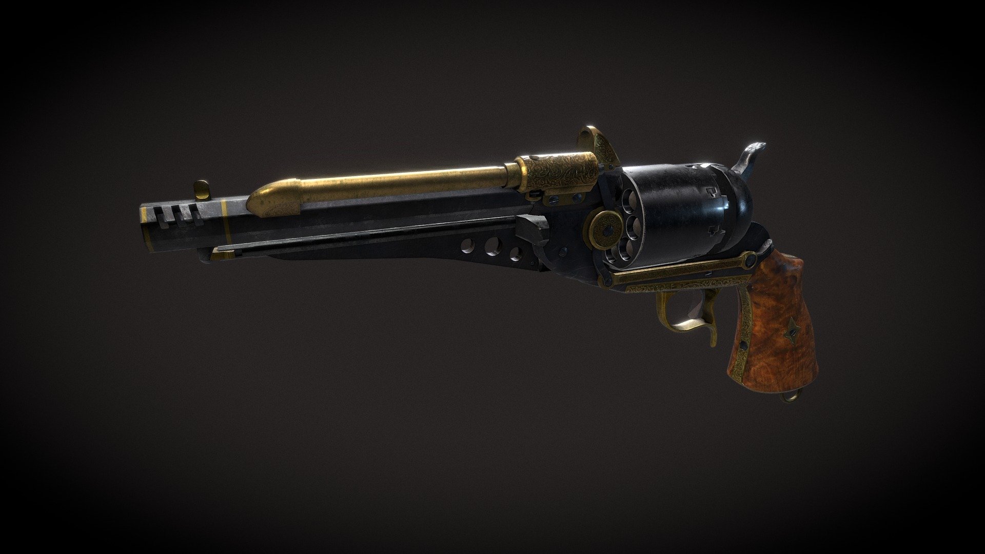 Steam Punk Pistol - 3D model by 3dnomad [7789100] - Sketchfab