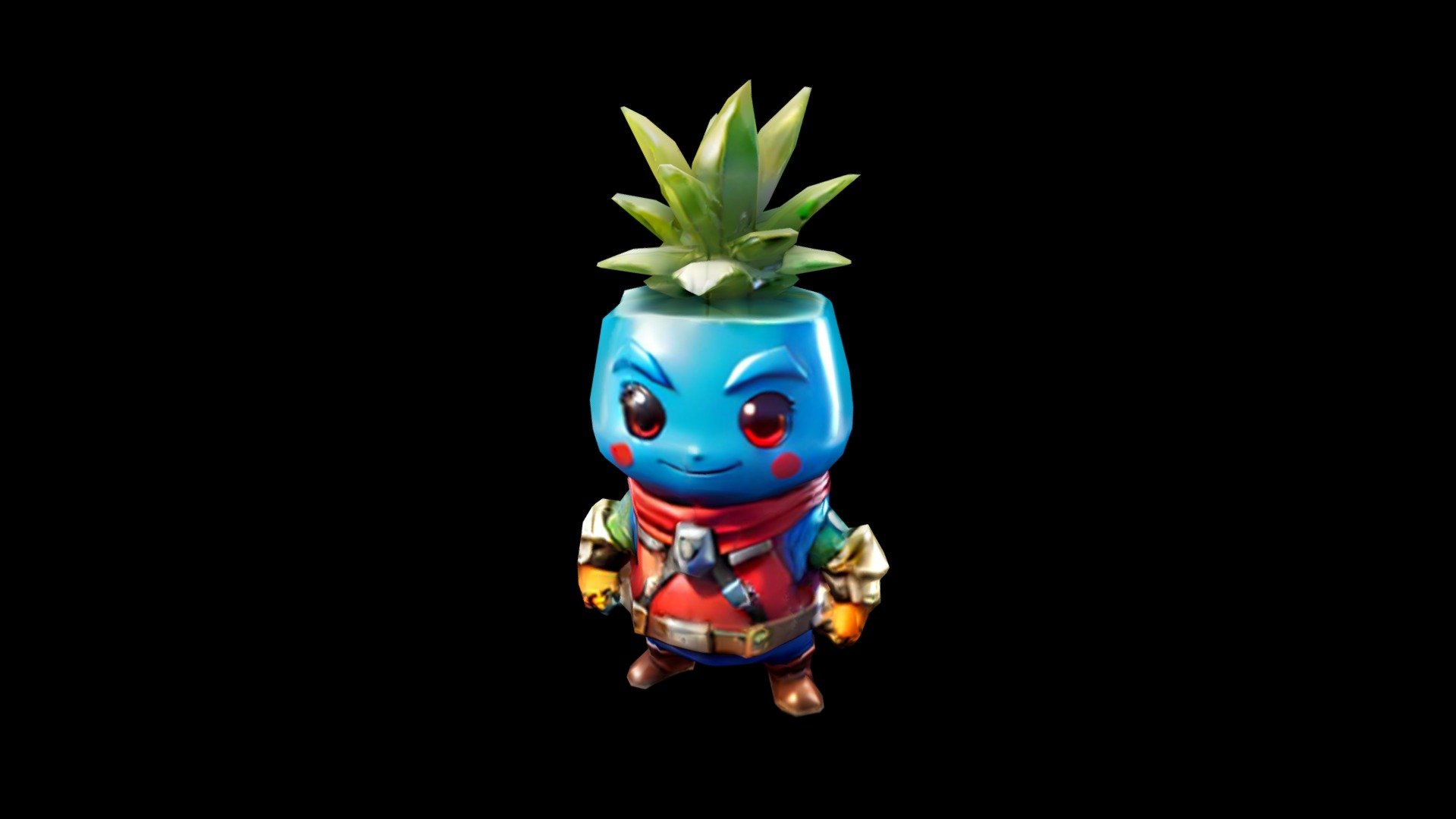 A charming blue, action figure with vibrant red - Download Free 3D ...