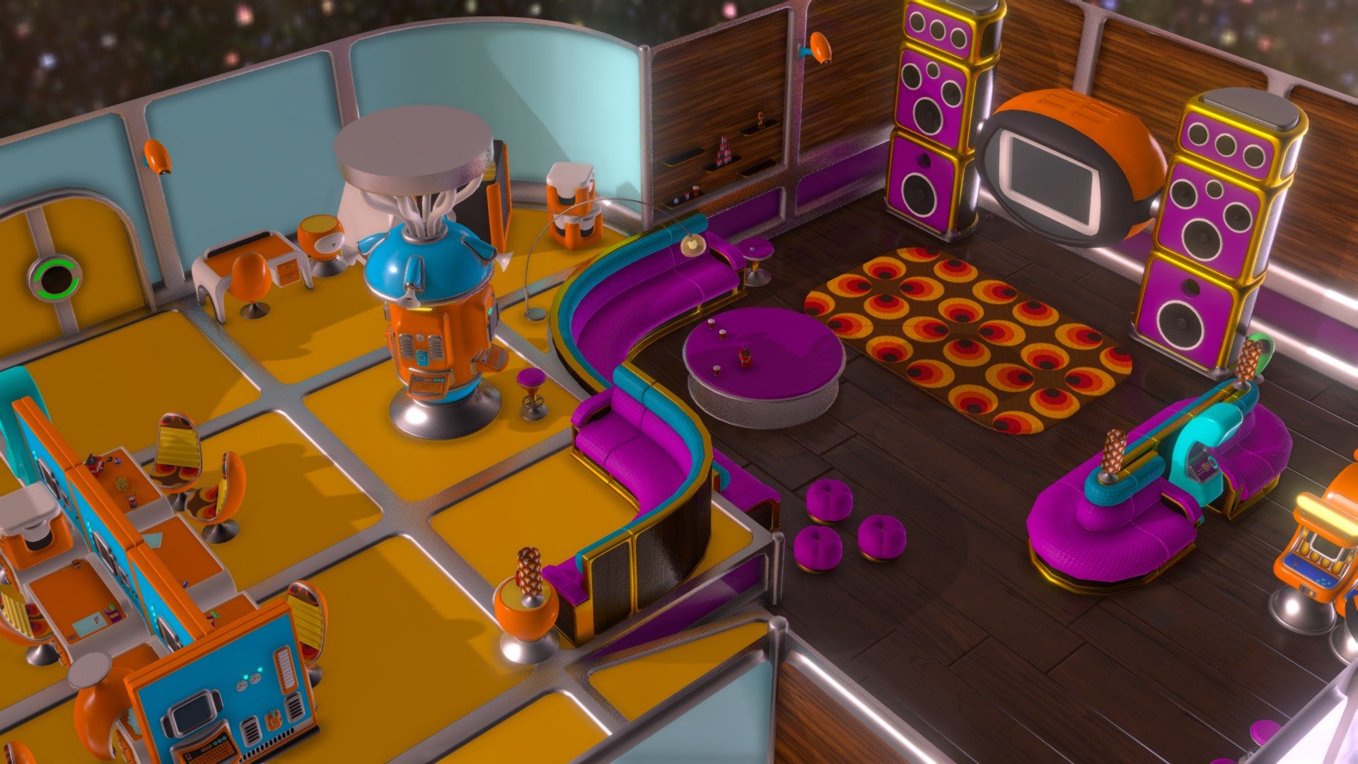 Project Retro-Scifi Room - 3D model by Gika (@Gio_D) [77a42d9] - Sketchfab