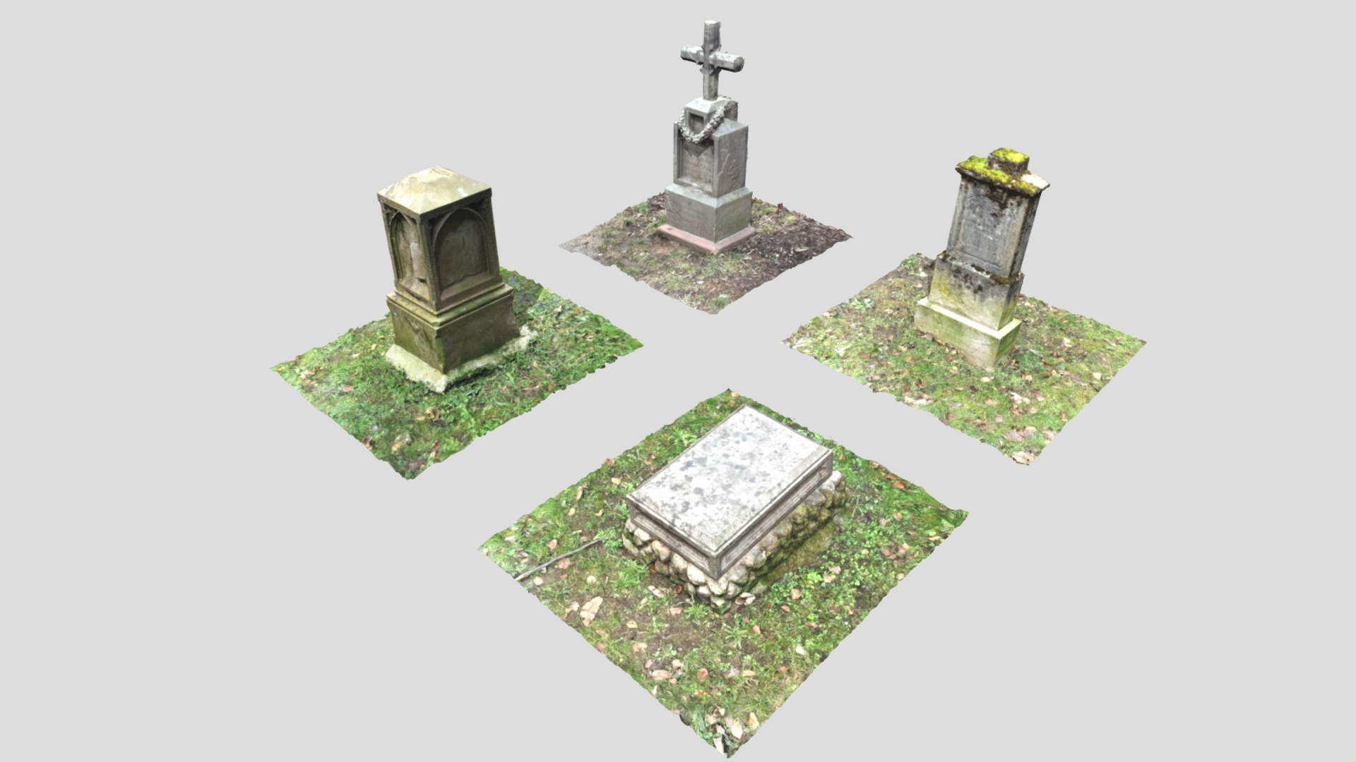 Tombstones Old Cemetery, Freiburg - Download Free 3D model by f.x ...