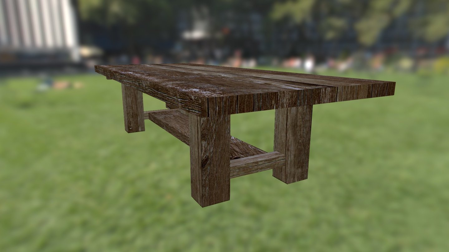 Wood Table - 3D model by sureghosth [77bb1c8] - Sketchfab