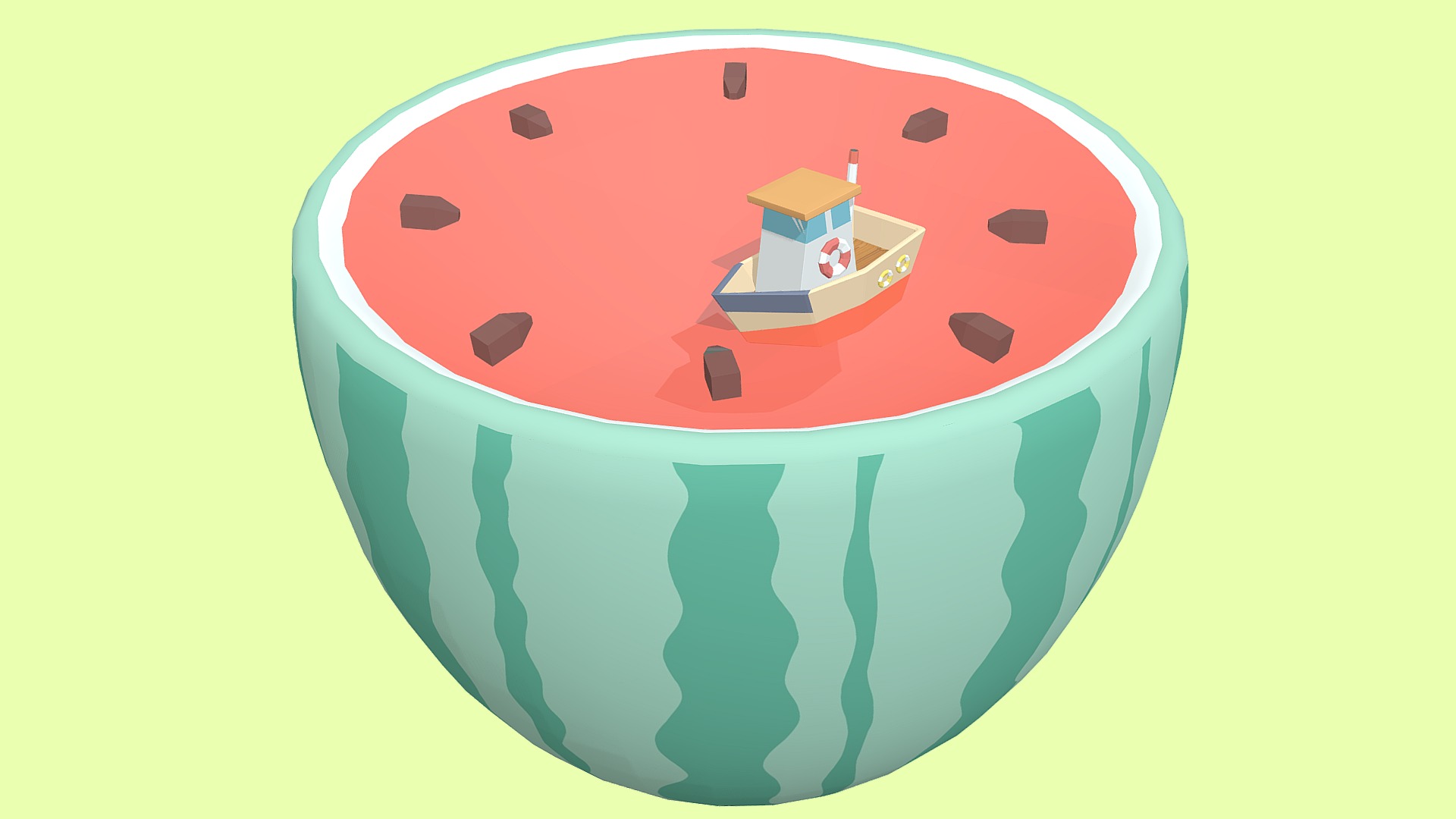 Watermelon - 3D model by Rayra Alencar (@rayravvieira) [77c0380 ...