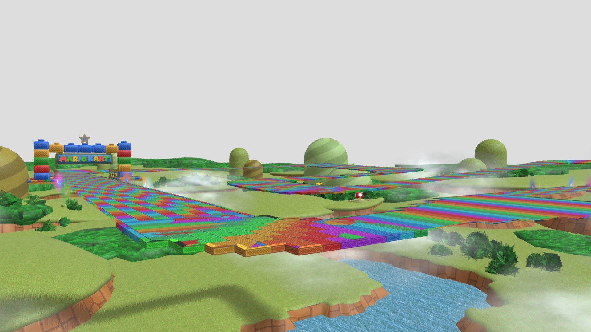 SNES Rainbow Road - Download Free 3D model by calebpointer ...